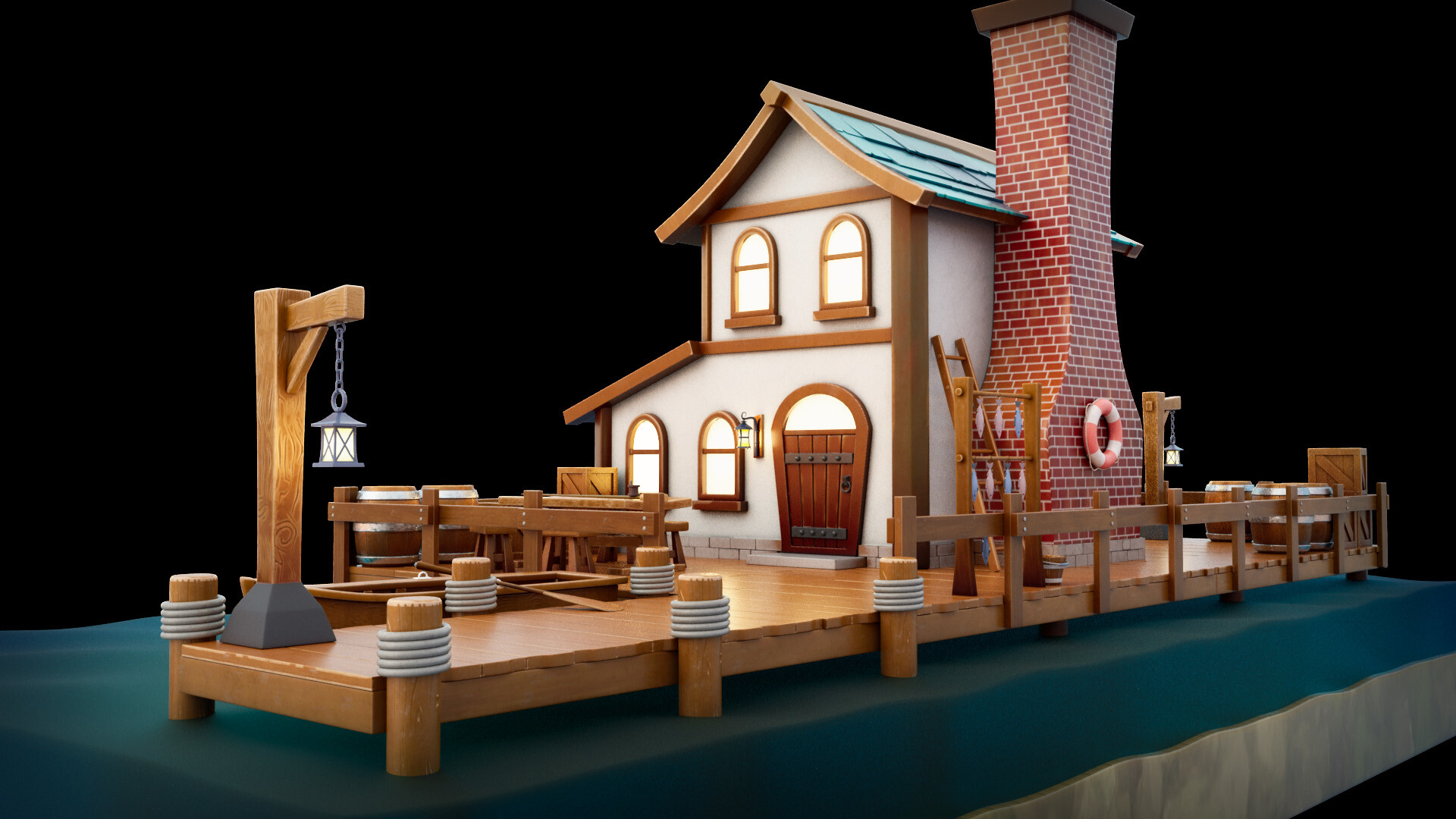 ArtStation - Stylized Fishing House