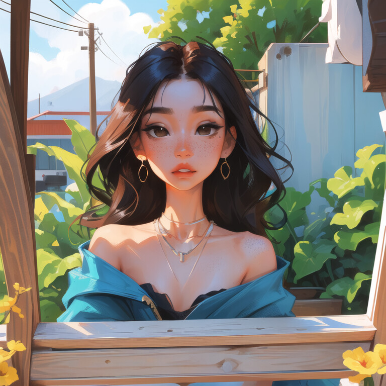 ArtStation - Girl setting up a ladder