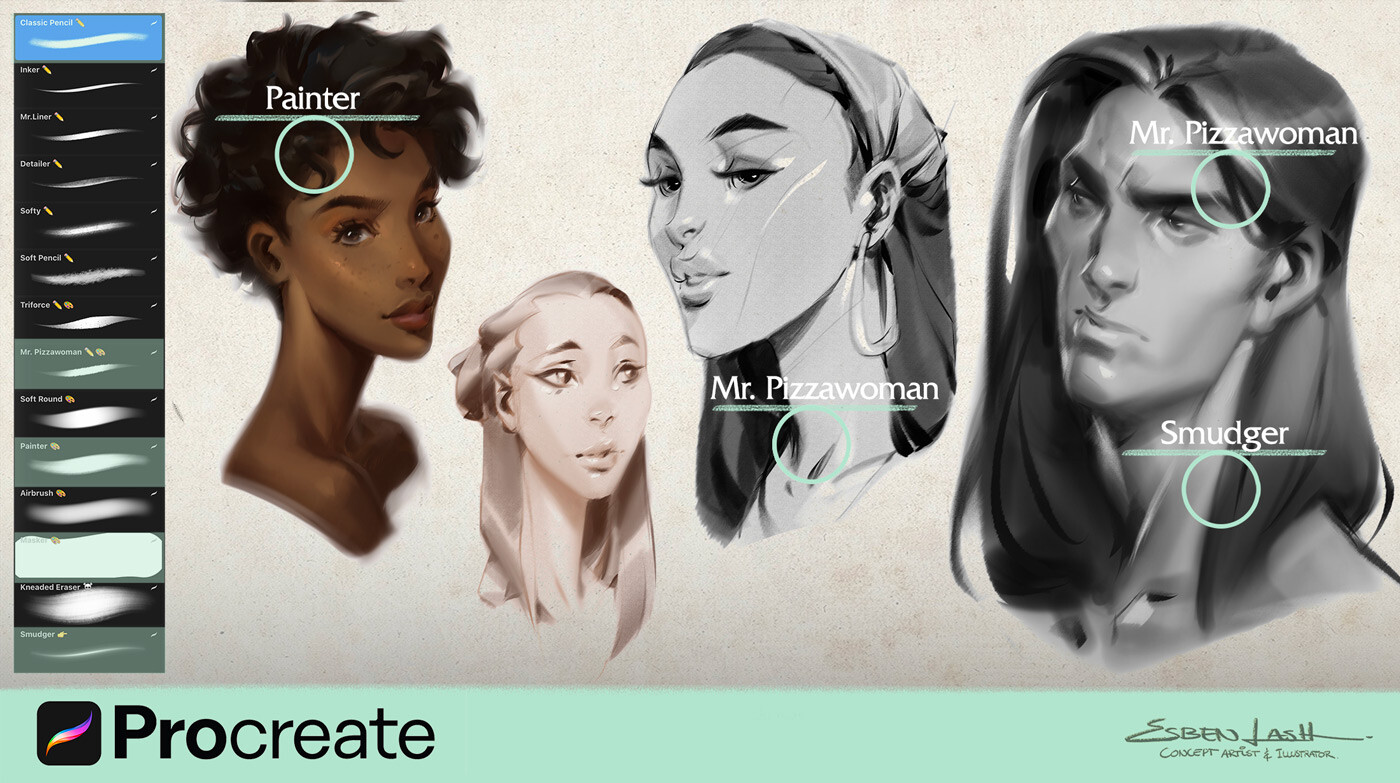 Esben Lash Rasmussen - Procreate brush set
