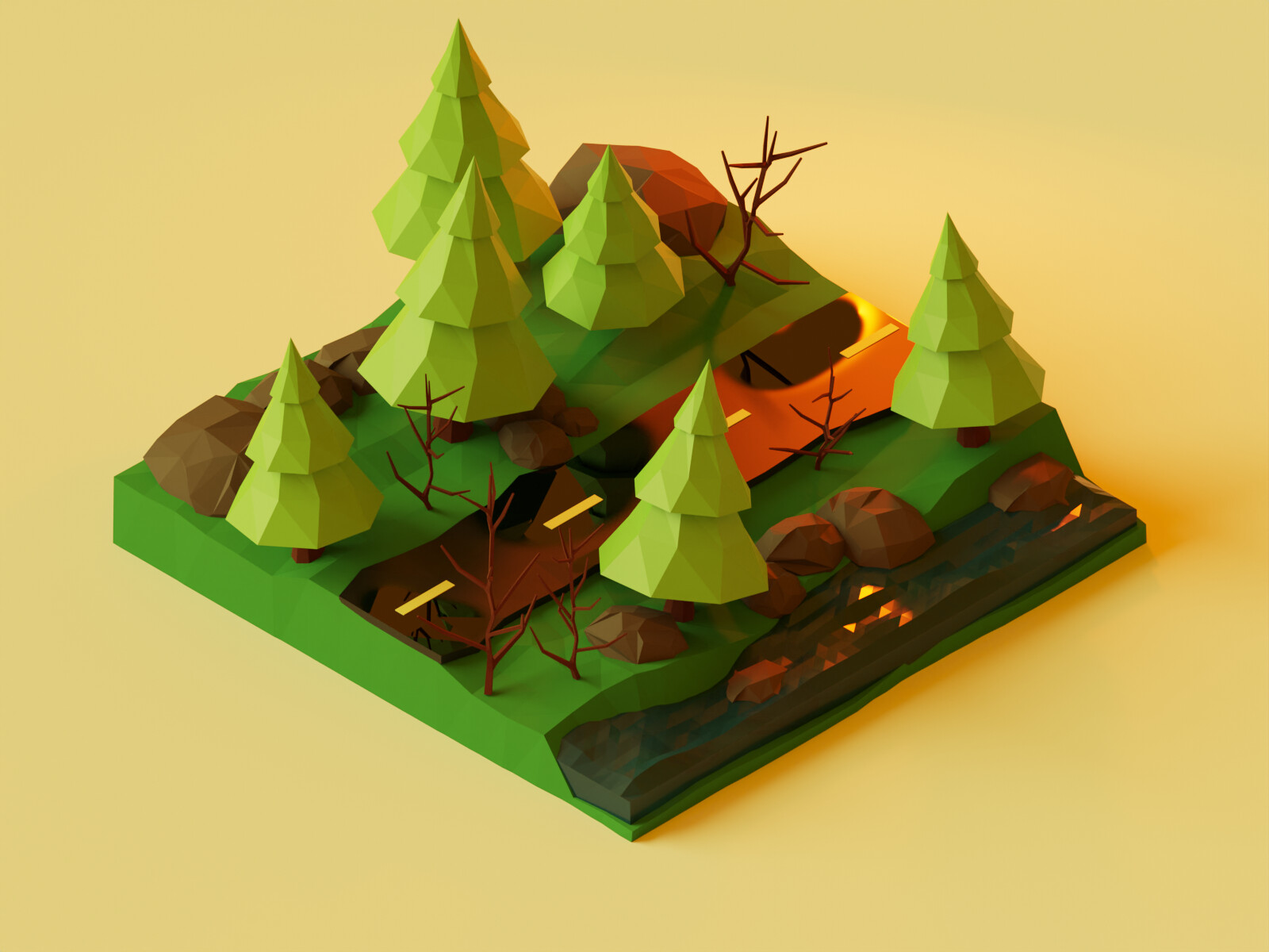 ArtStation - Low Poly Forest