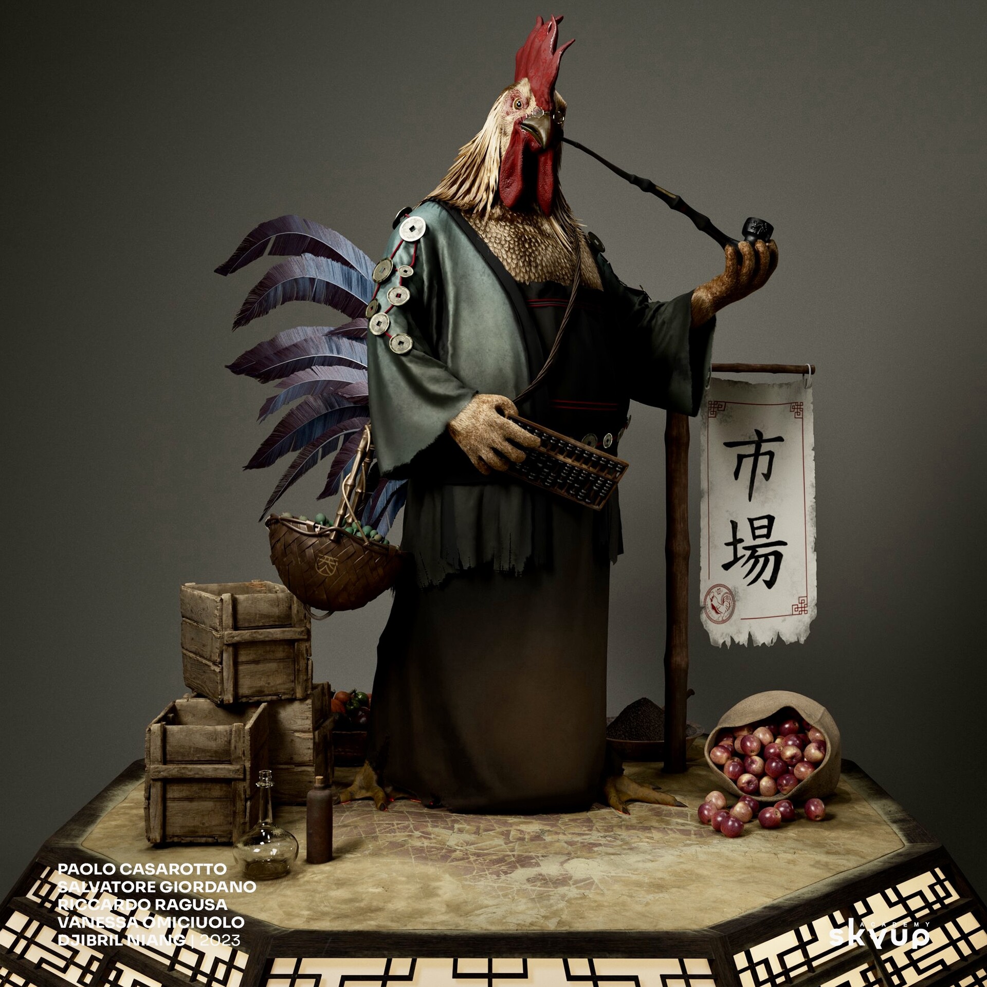 ArtStation - Group project: 3D Character - Chicken