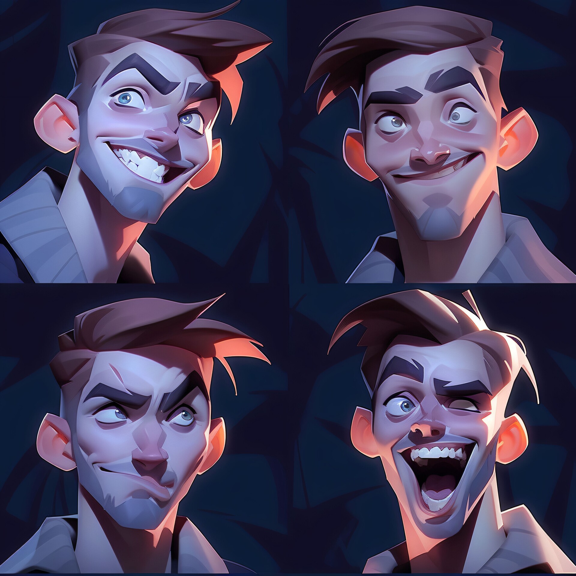 ArtStation - AI-20230418_04 Stylized male expresions