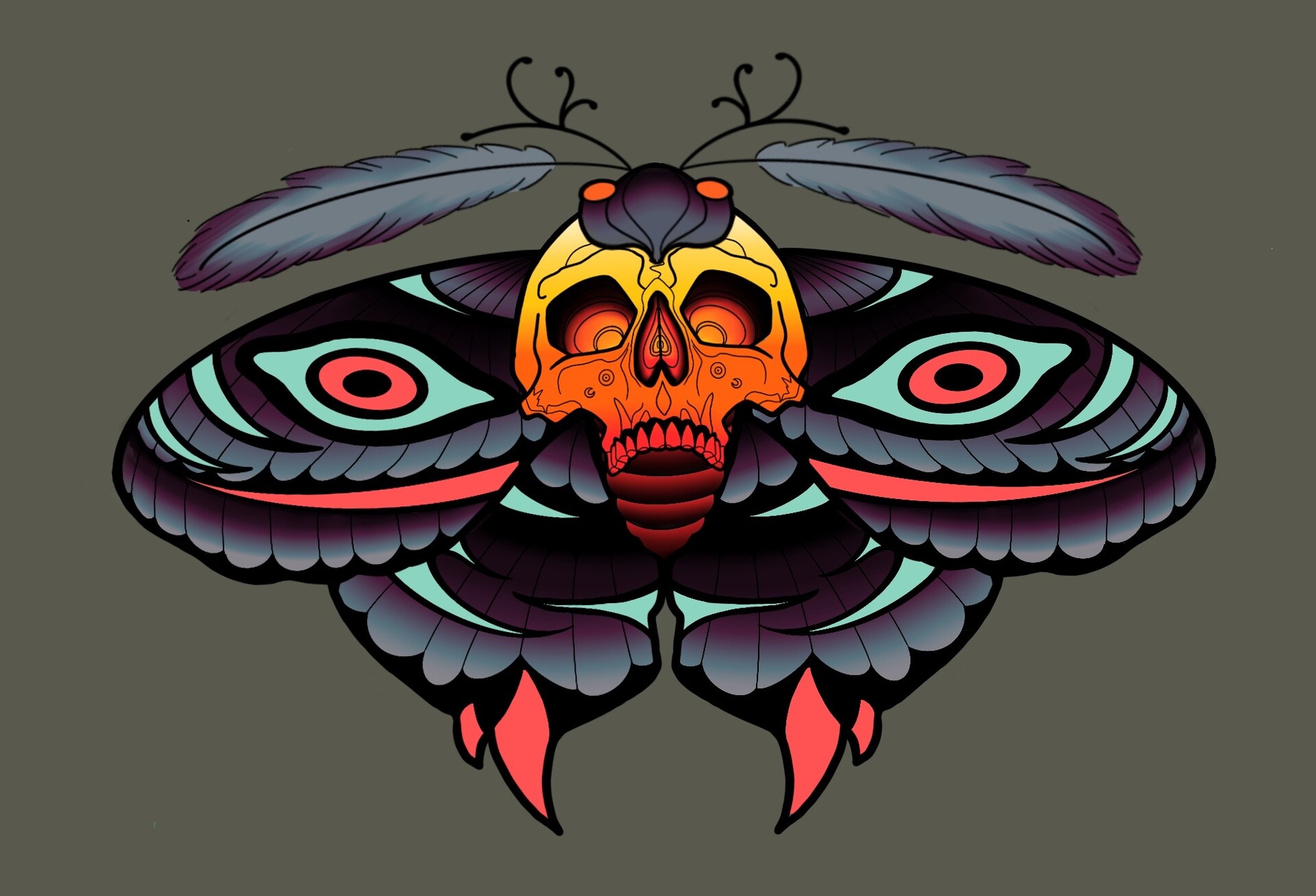 ArtStation - Death Moth Tattoo Design