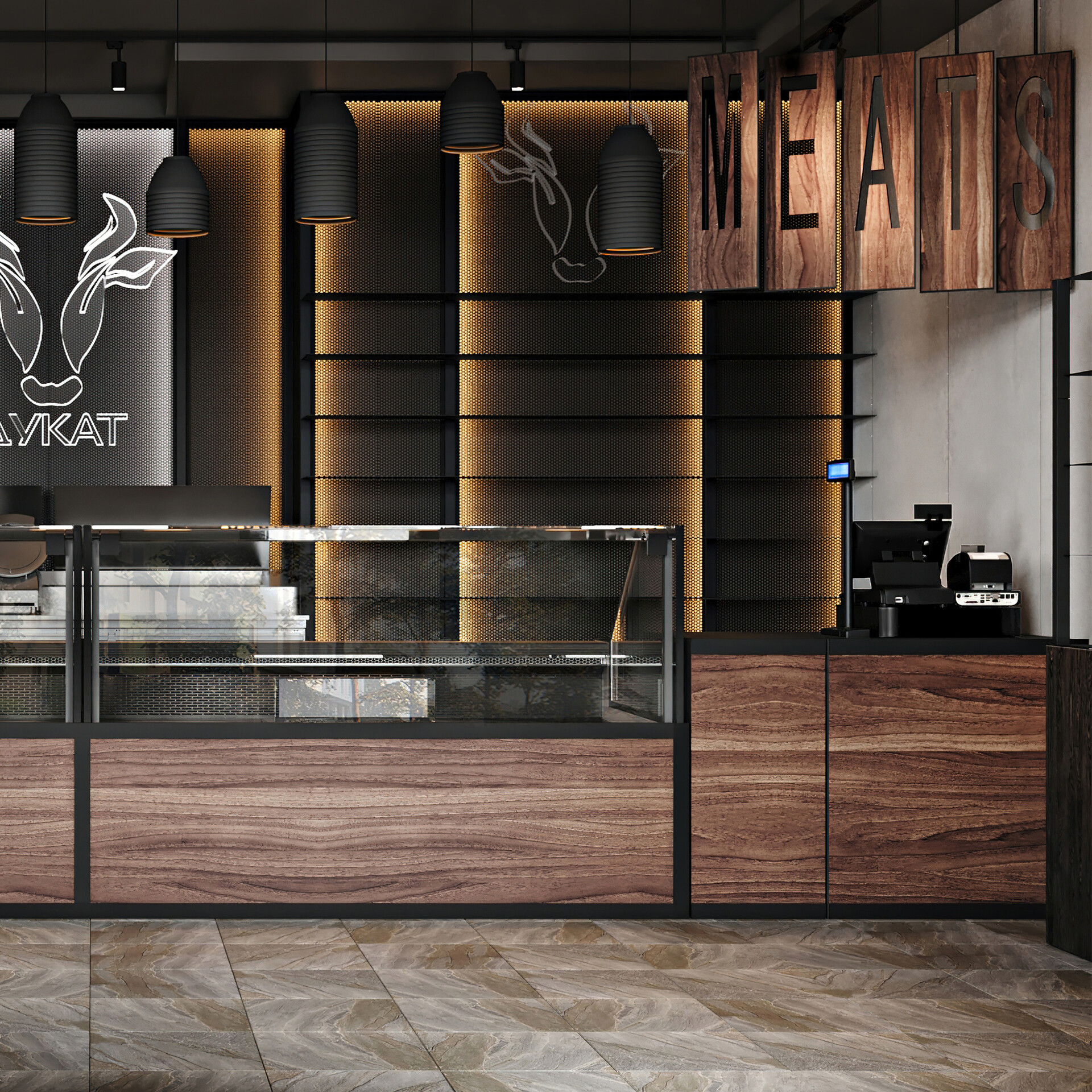 Bortnitsky Studio - The interior design of the loft-style meat shop