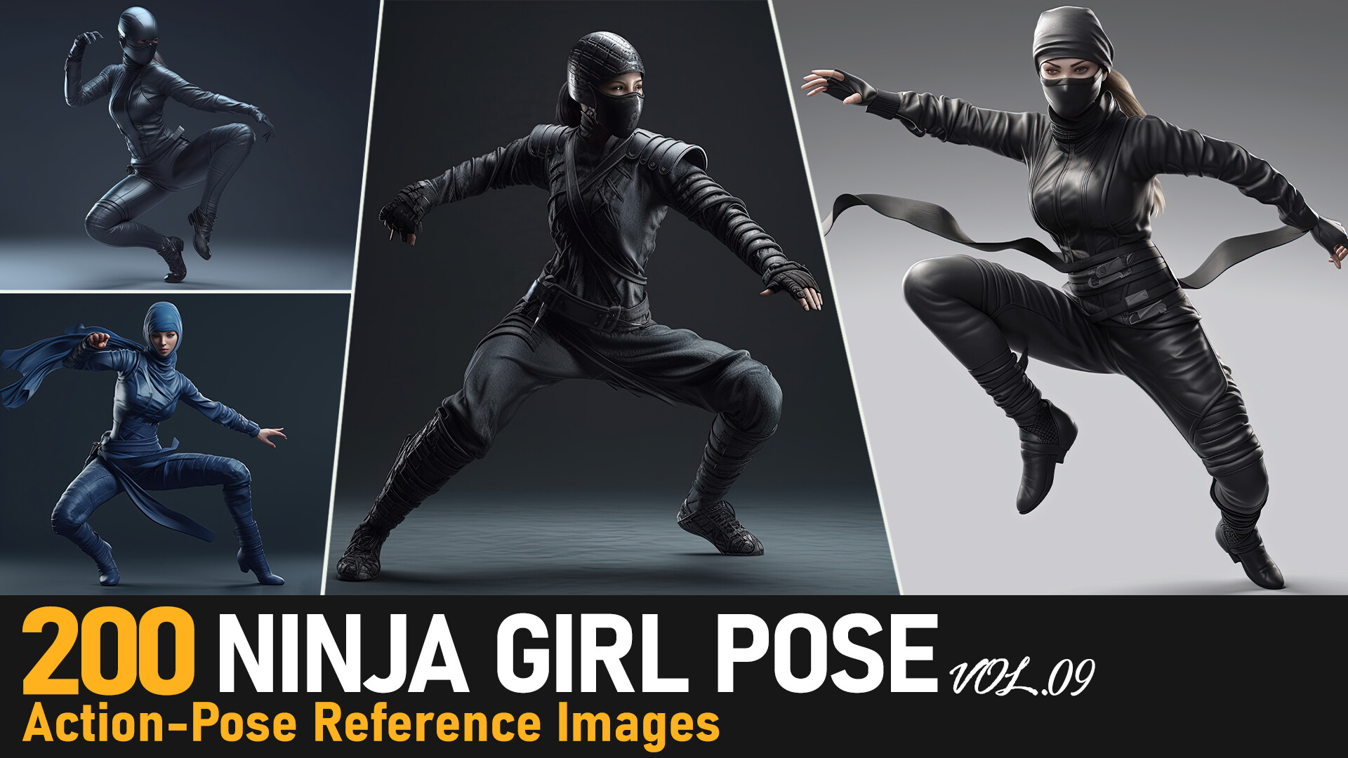 Vio - Ninja Girl Pose VOL.09 |4K Reference Images