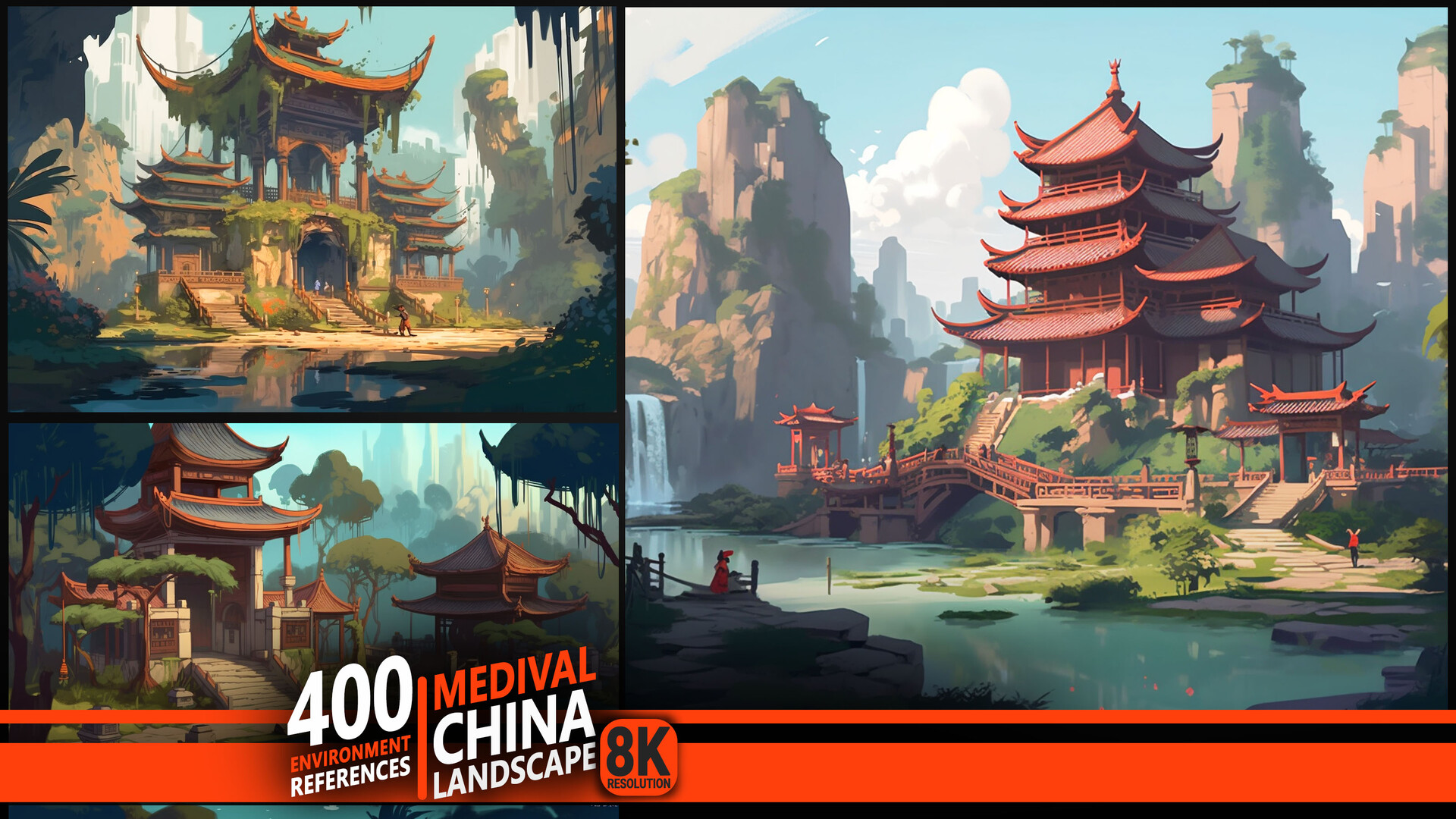 DreamWork | Studio - 400 Medival China Landscape - Environment References | 8K Resolution