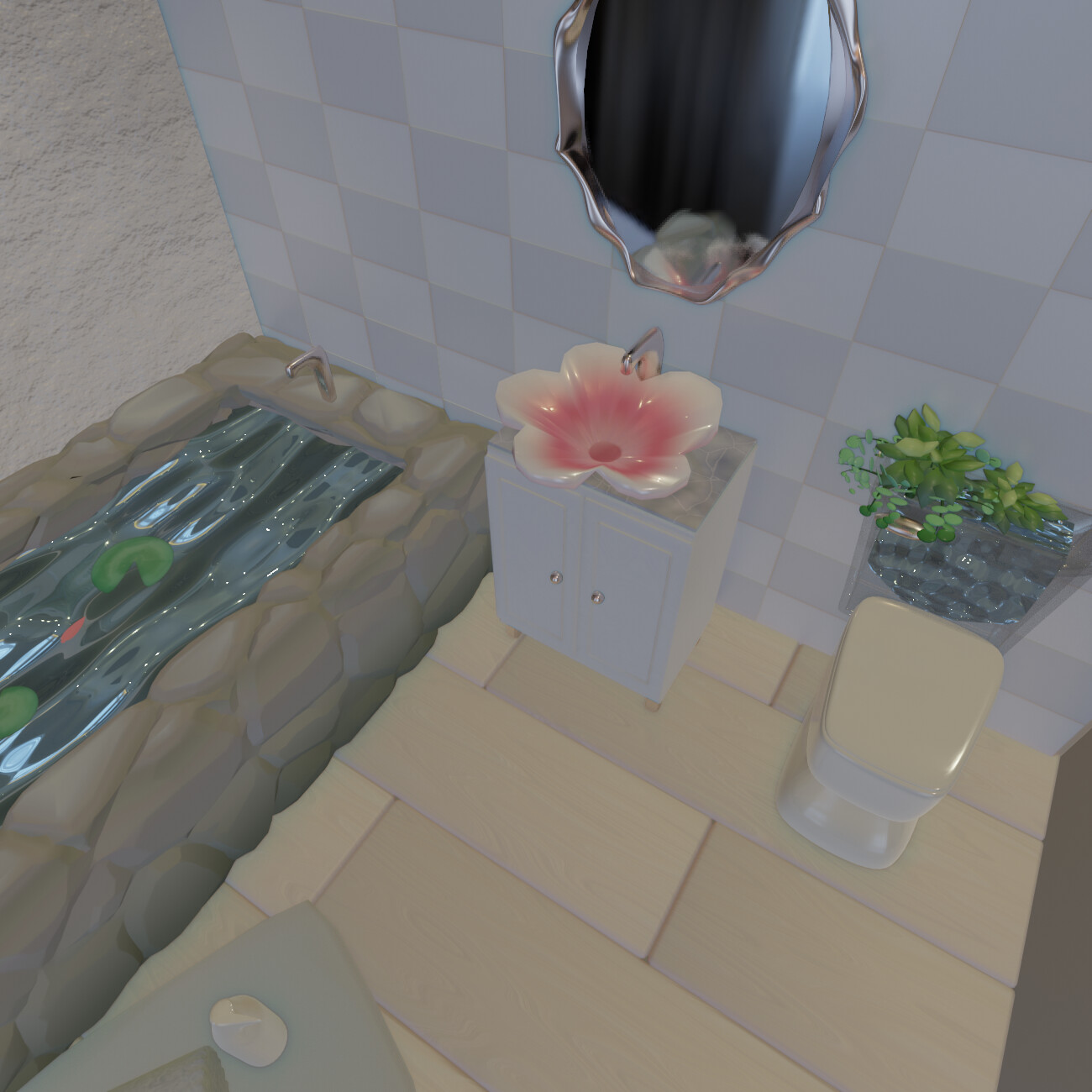 ArtStation - Sakura Bathroom for Fairies