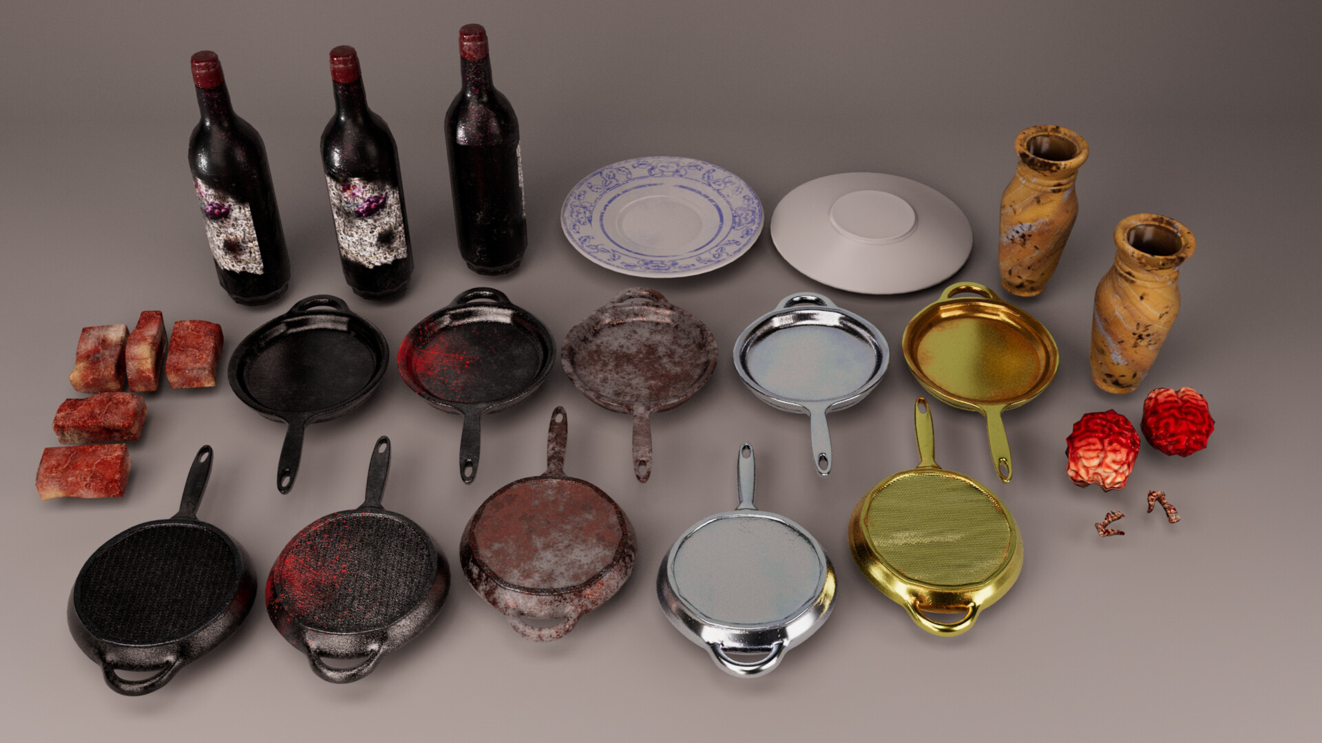 ArtStation - Cast Iron & Throwing Weapons (Game Assets)