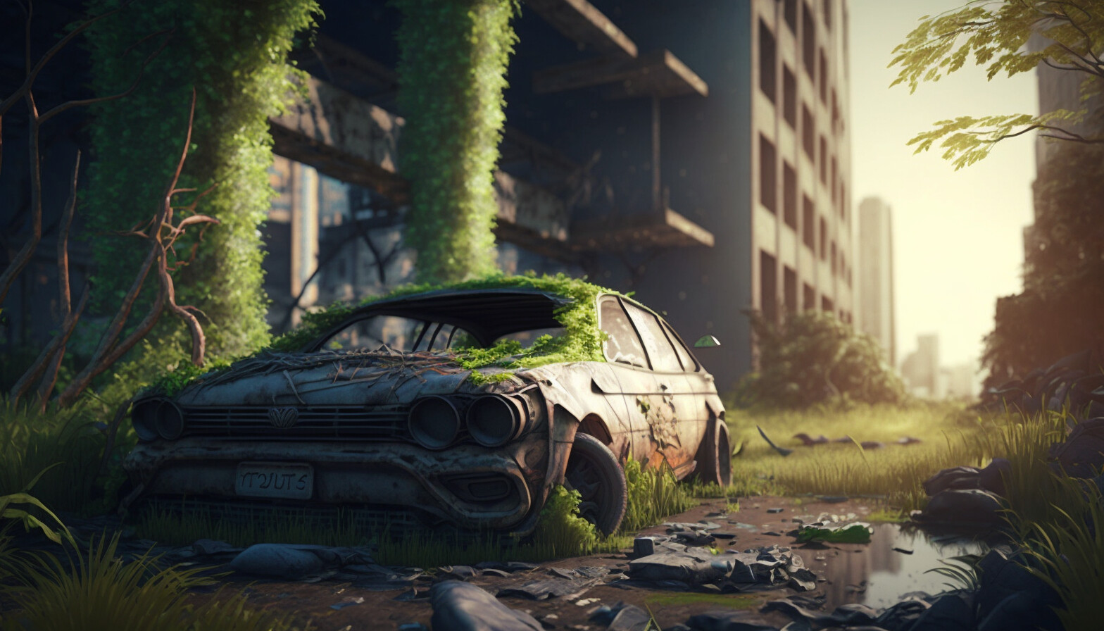 ArtStation - Abandoned City: Nature Takes Over