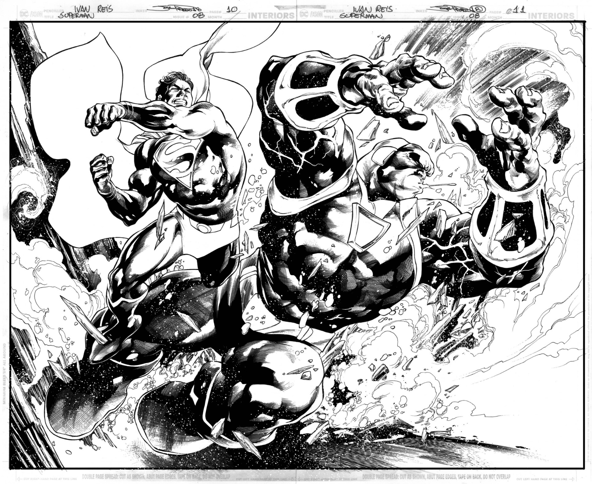 Adriel Dalla Vecchia - Superman vs Mongul double page COLORS sample