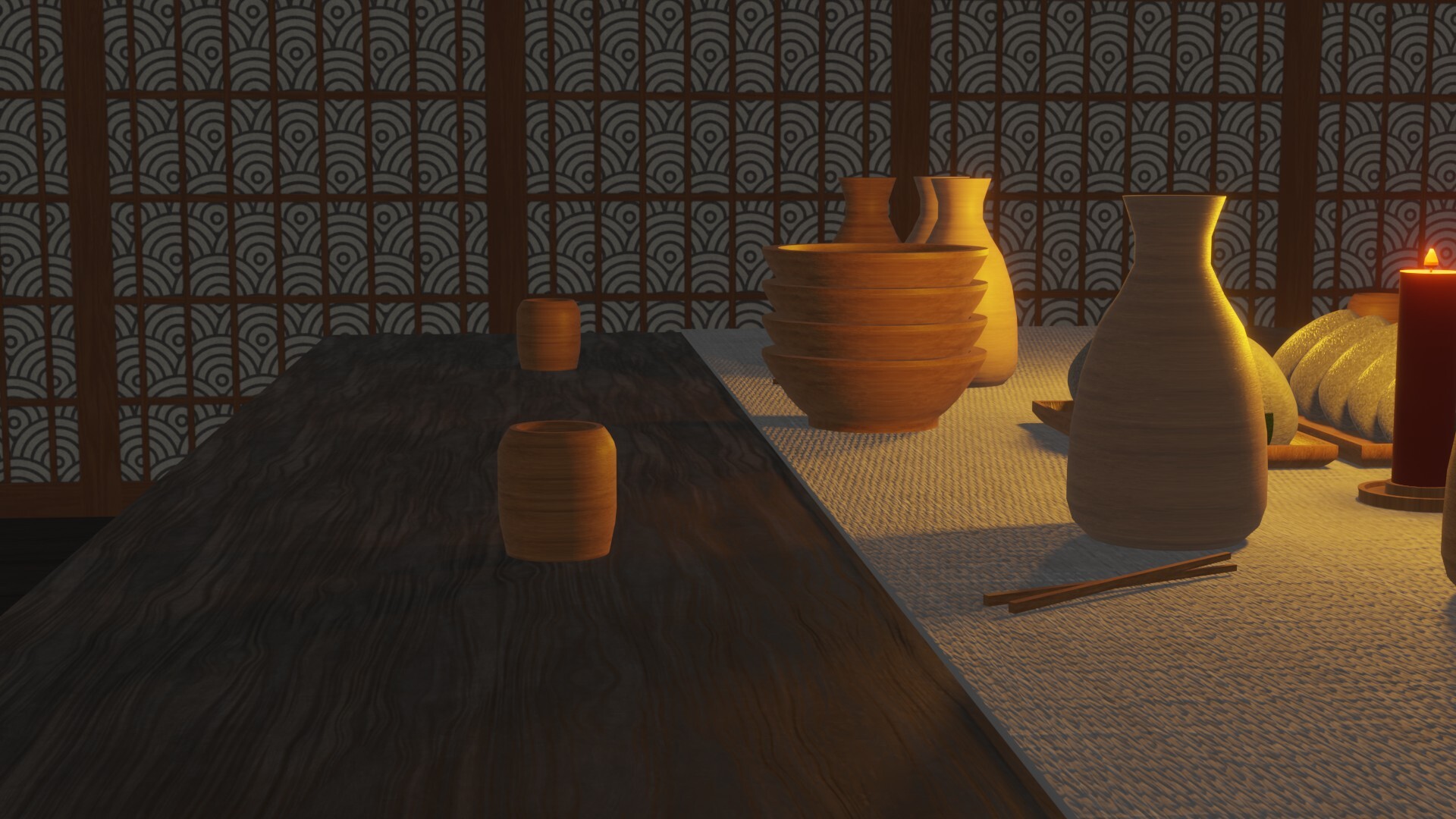 ArtStation - Low-Poly scene in Japanese style