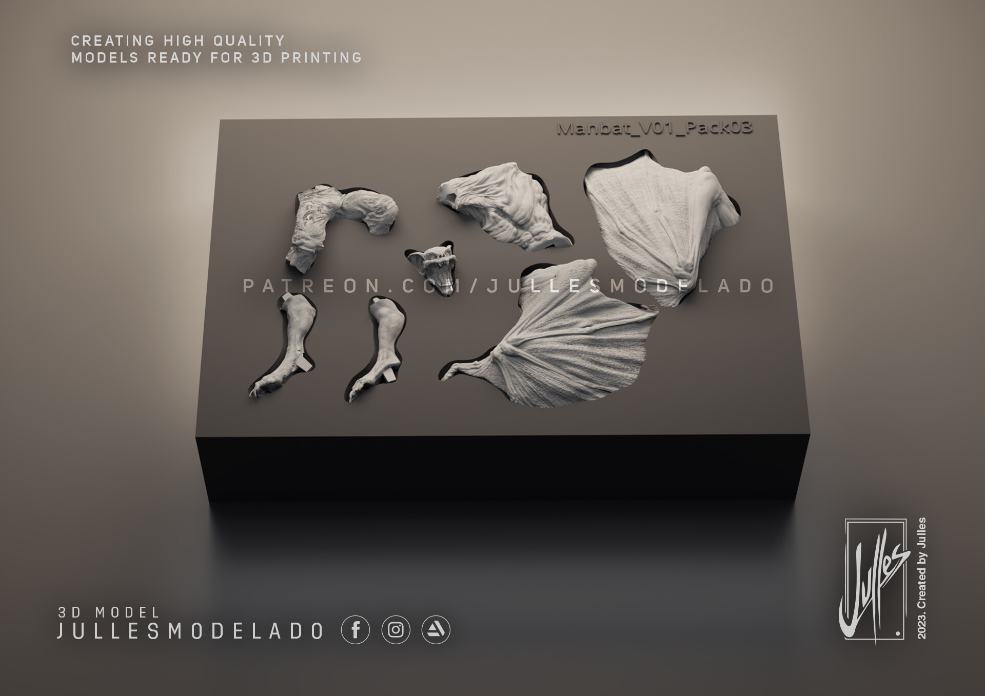 Julles Modelado - Manbat 3d Print Model