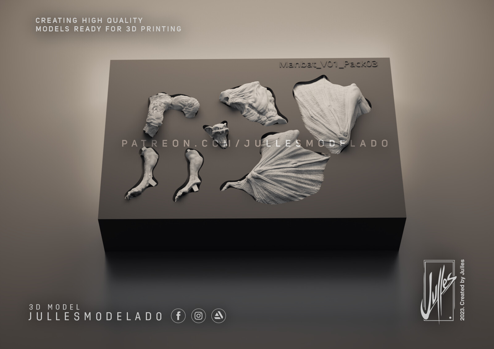 Julles Modelado - Manbat 3d Print Model