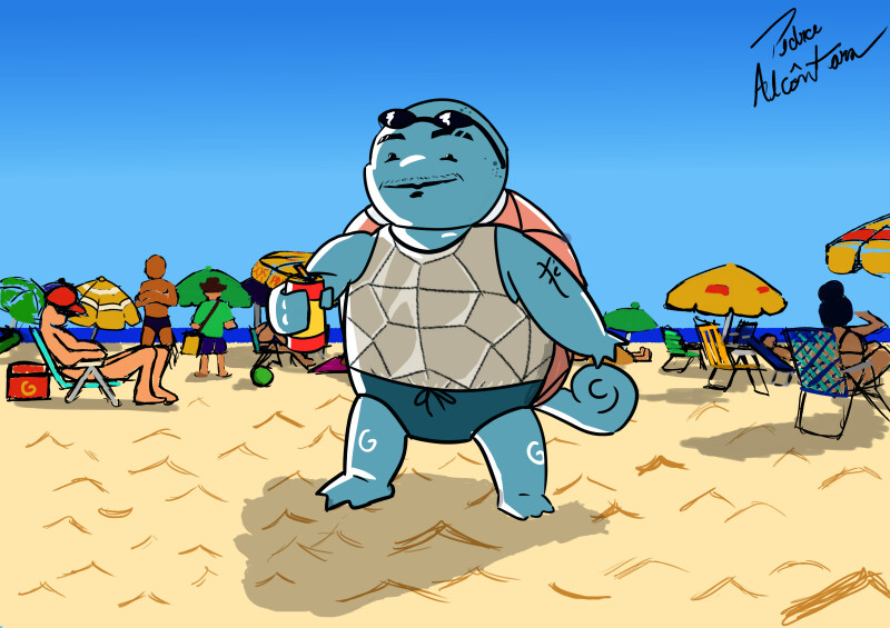 ArtStation - Squirtle na praia