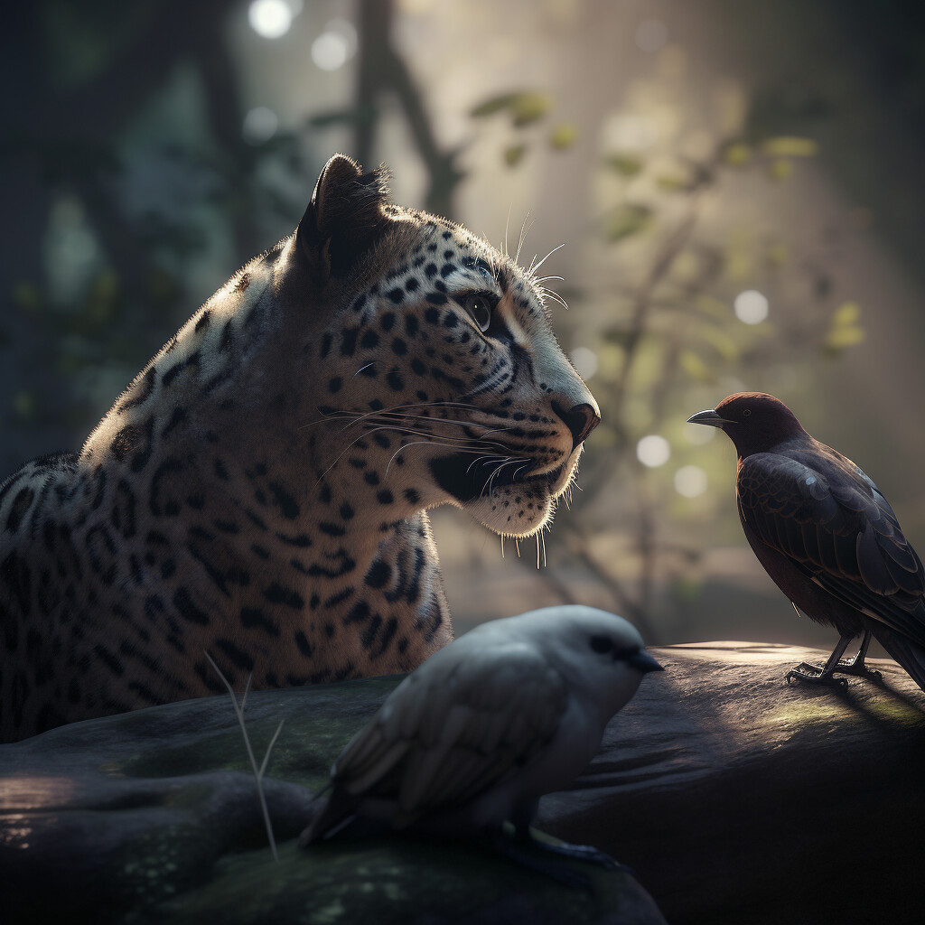 ArtStation - Birds and leopard