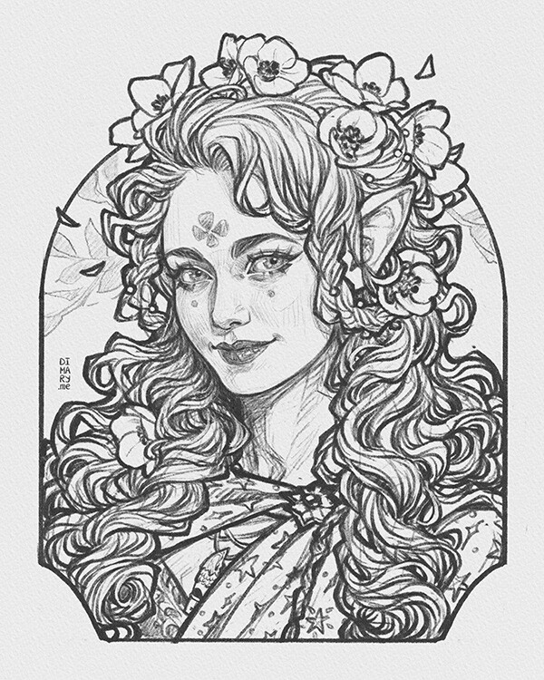 Maria Dimova - DnD character portrait commission: Zadie