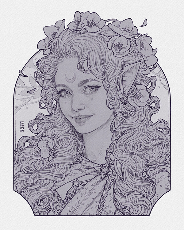 Maria Dimova - DnD character portrait commission: Zadie