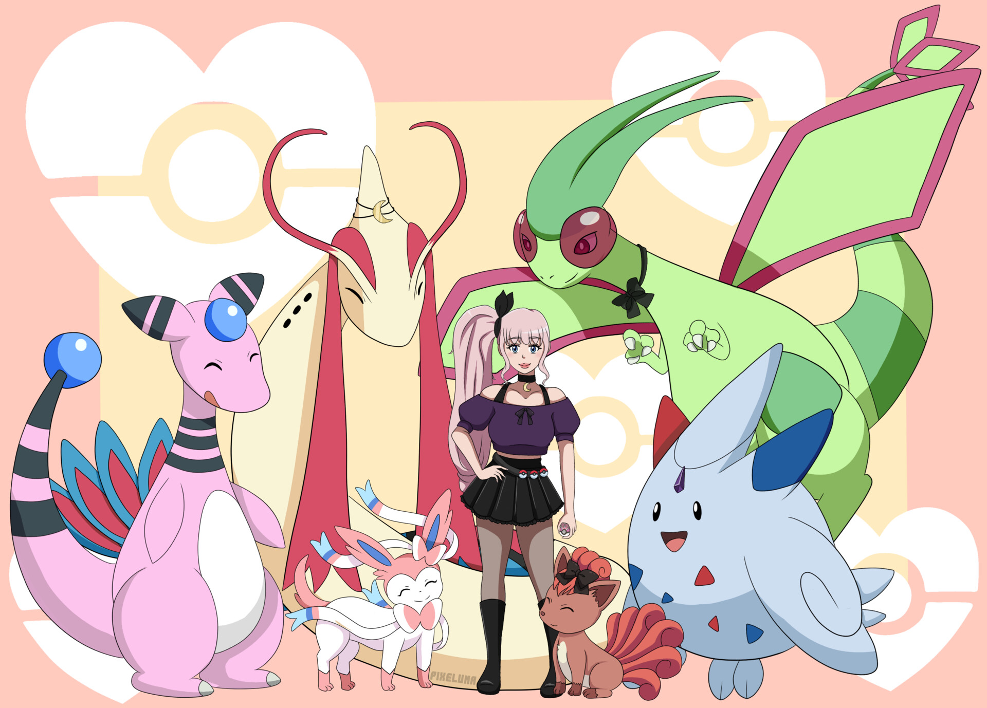 Sara Frid - Luna and her pokemon team