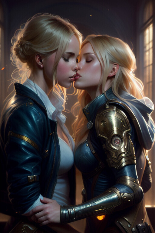 ArtStation - Ai art kiss girls
