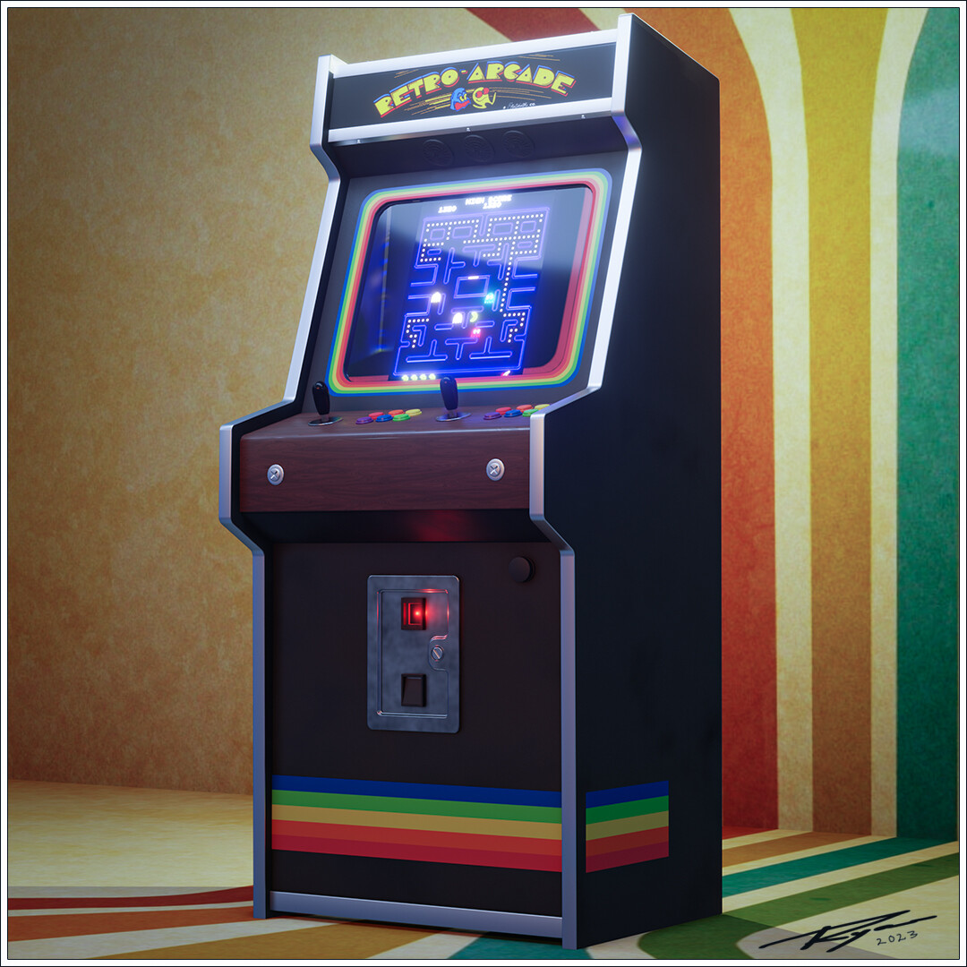 ArtStation - Retro 1980's Arcade Machine 3D Render