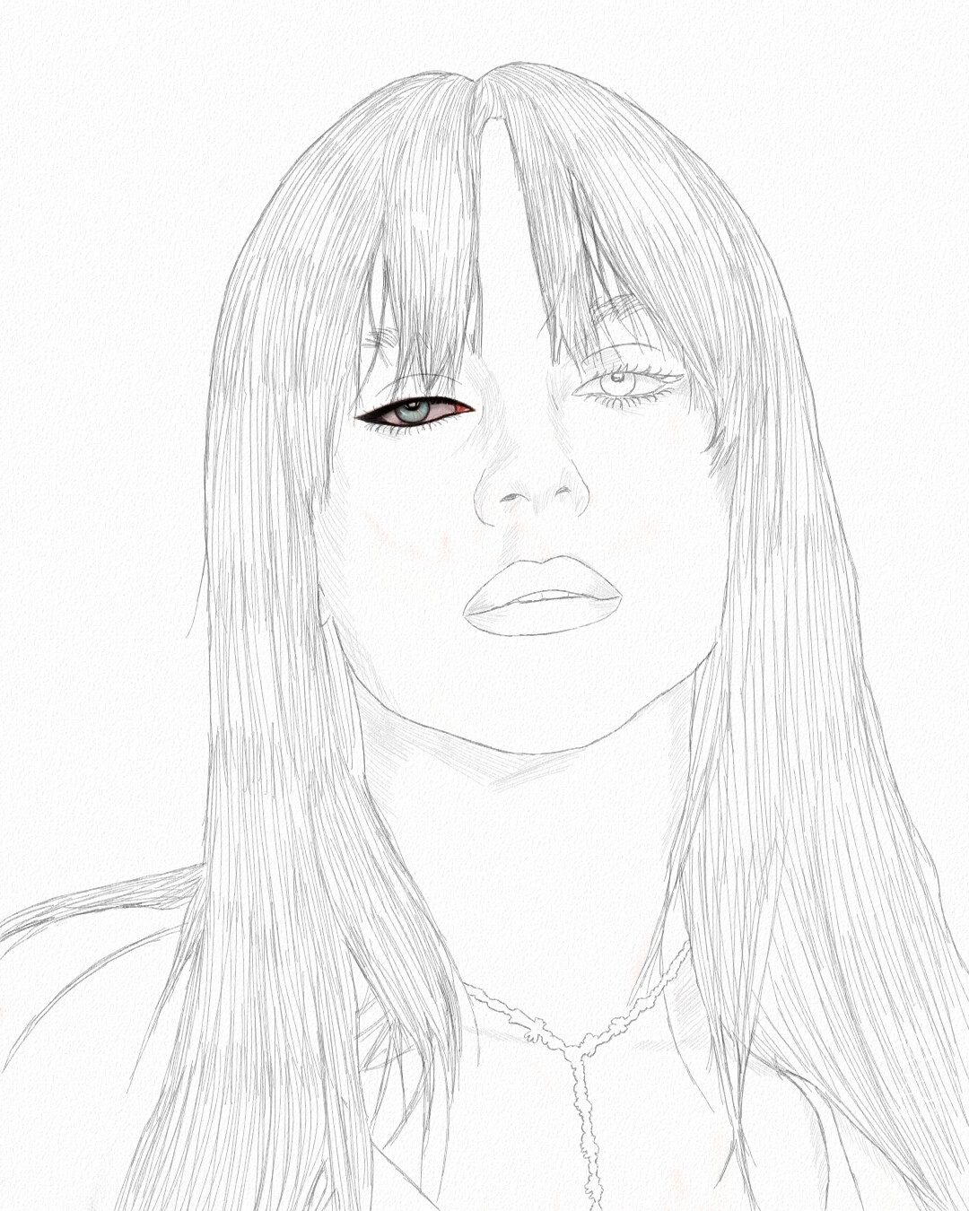 how to draw billie eilish nose