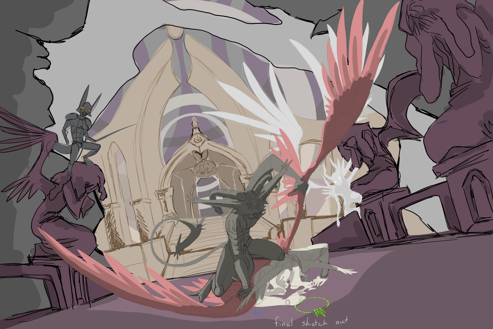 ArtStation - The Fire Within W.I.P sketch