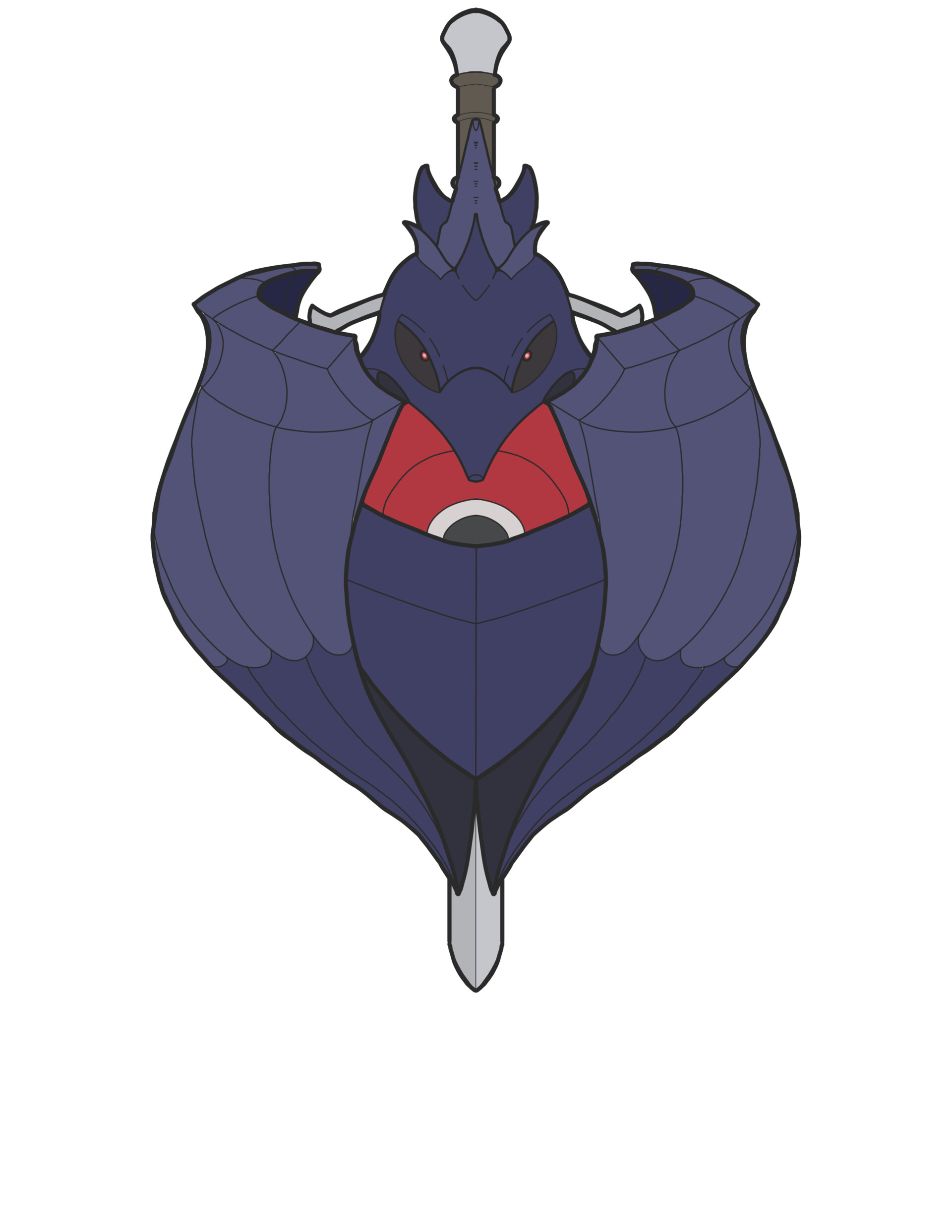 ArtStation - Steel Leader Gym Badge - Corviknight (OC)