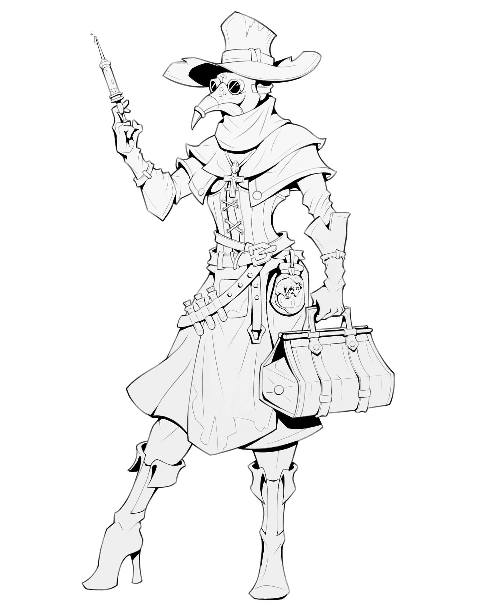 cute plague doctor coloring pages