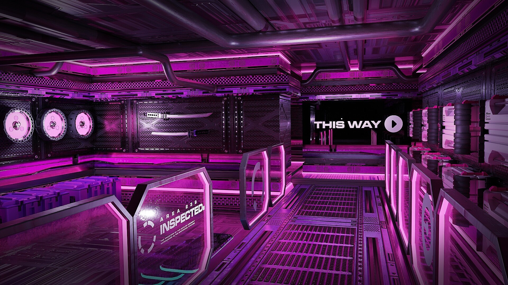 ArtStation - Pink Sci-Fi style Corridor made in Blender