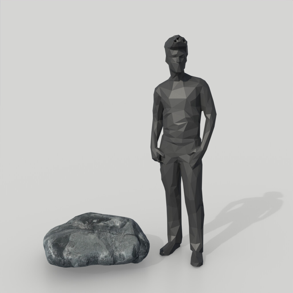 3D Models by 3D Landscape - Low poly Simple Boulder Rock 230420