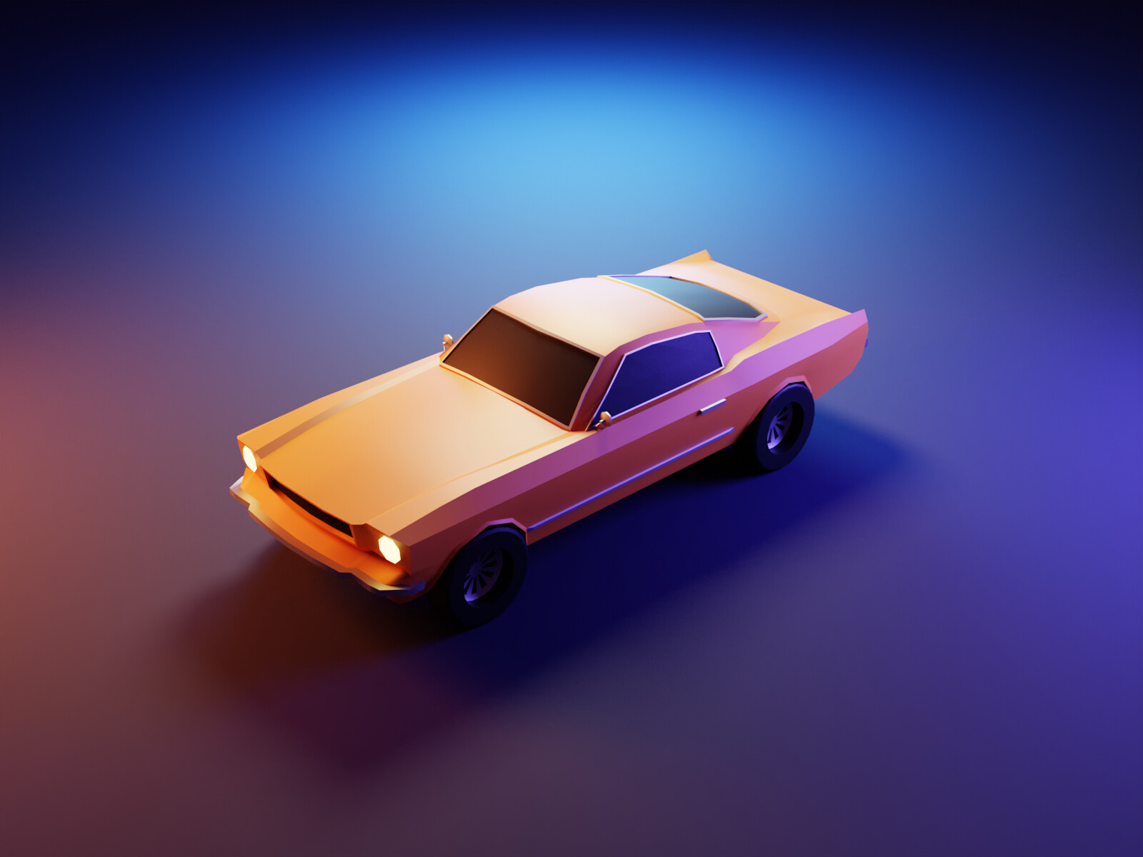 ArtStation - Low-poly Mustang