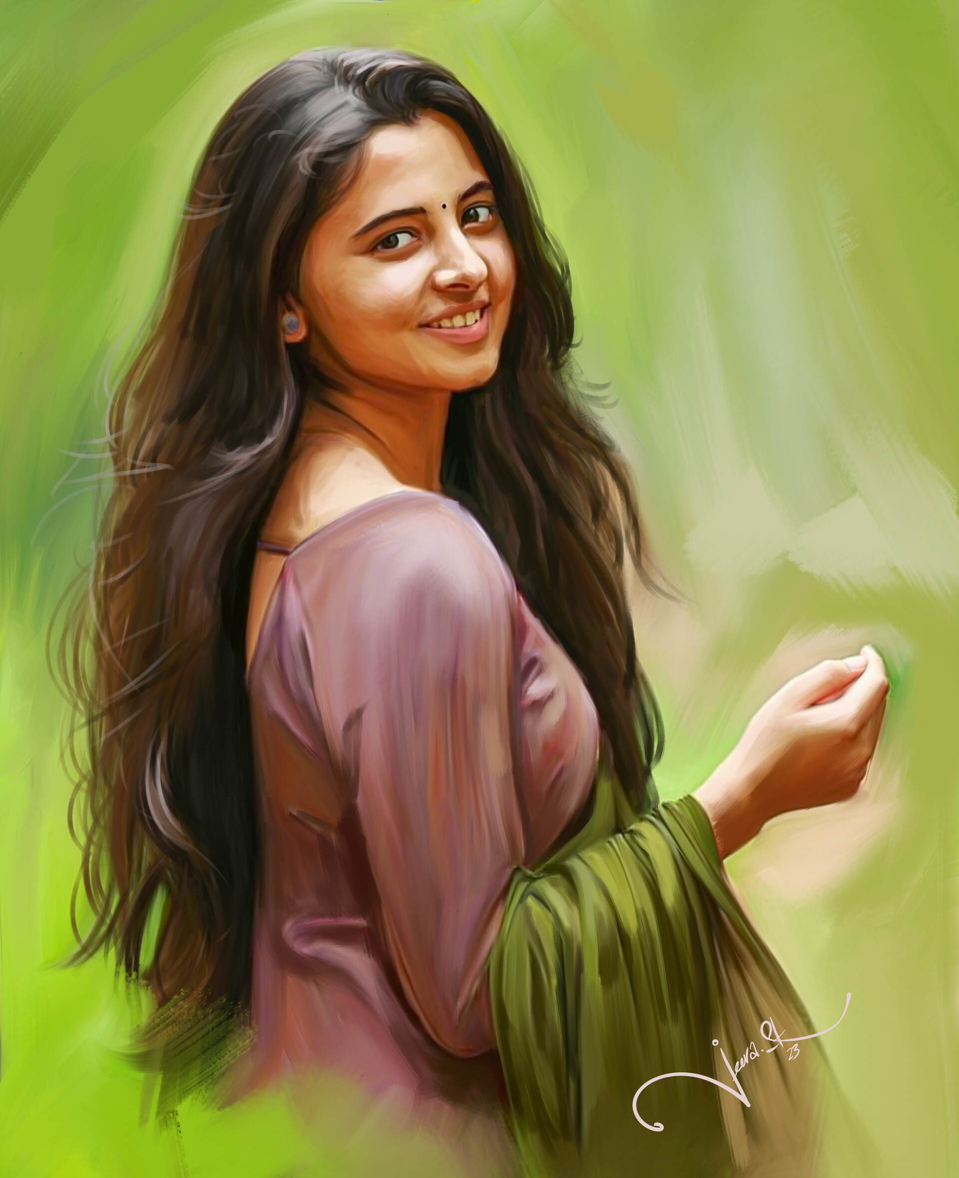 ArtStation - Actress Preethi Asrani Painting 2023 #PreethiAsrani # ...
