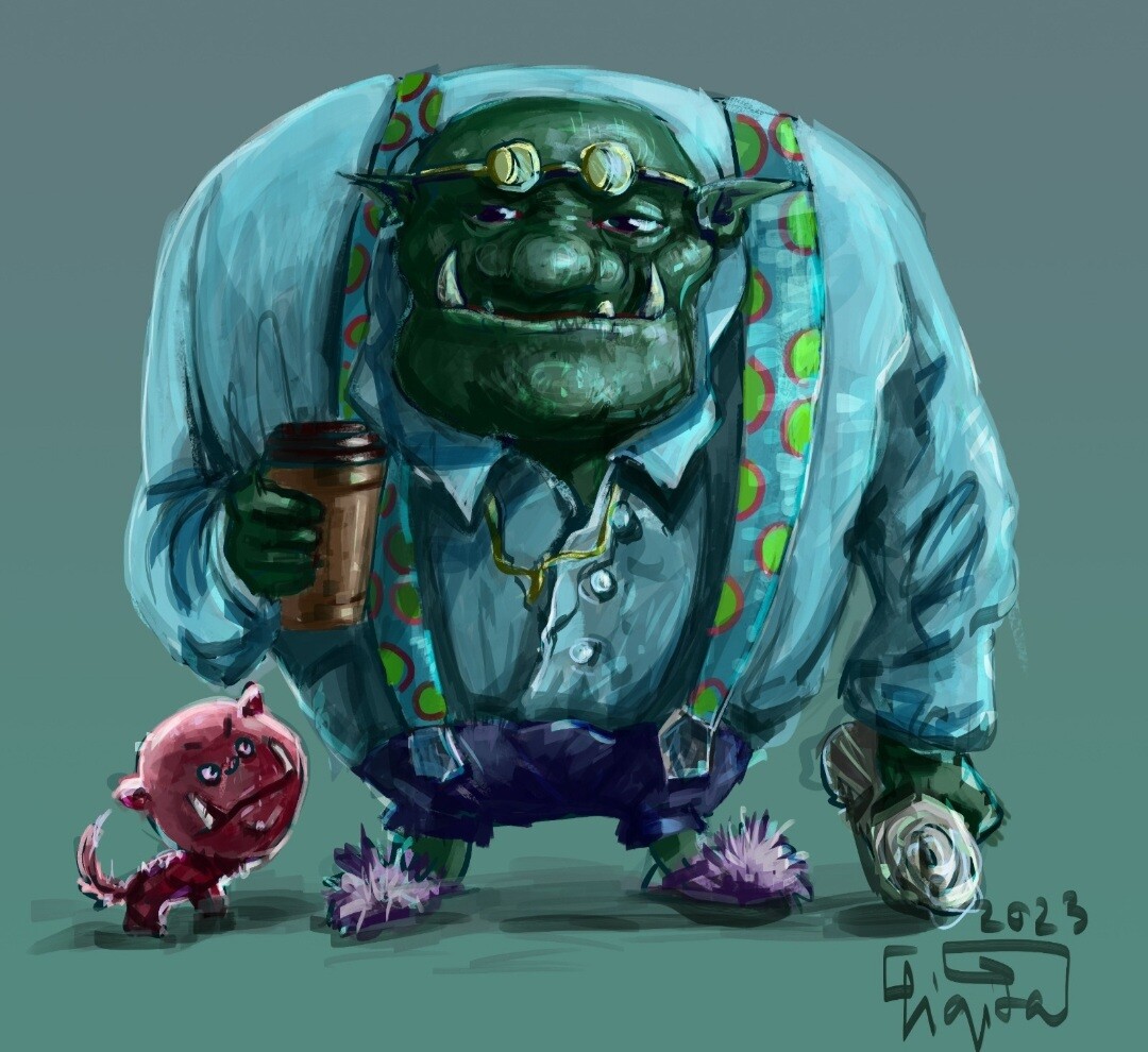 ArtStation - A tired orc