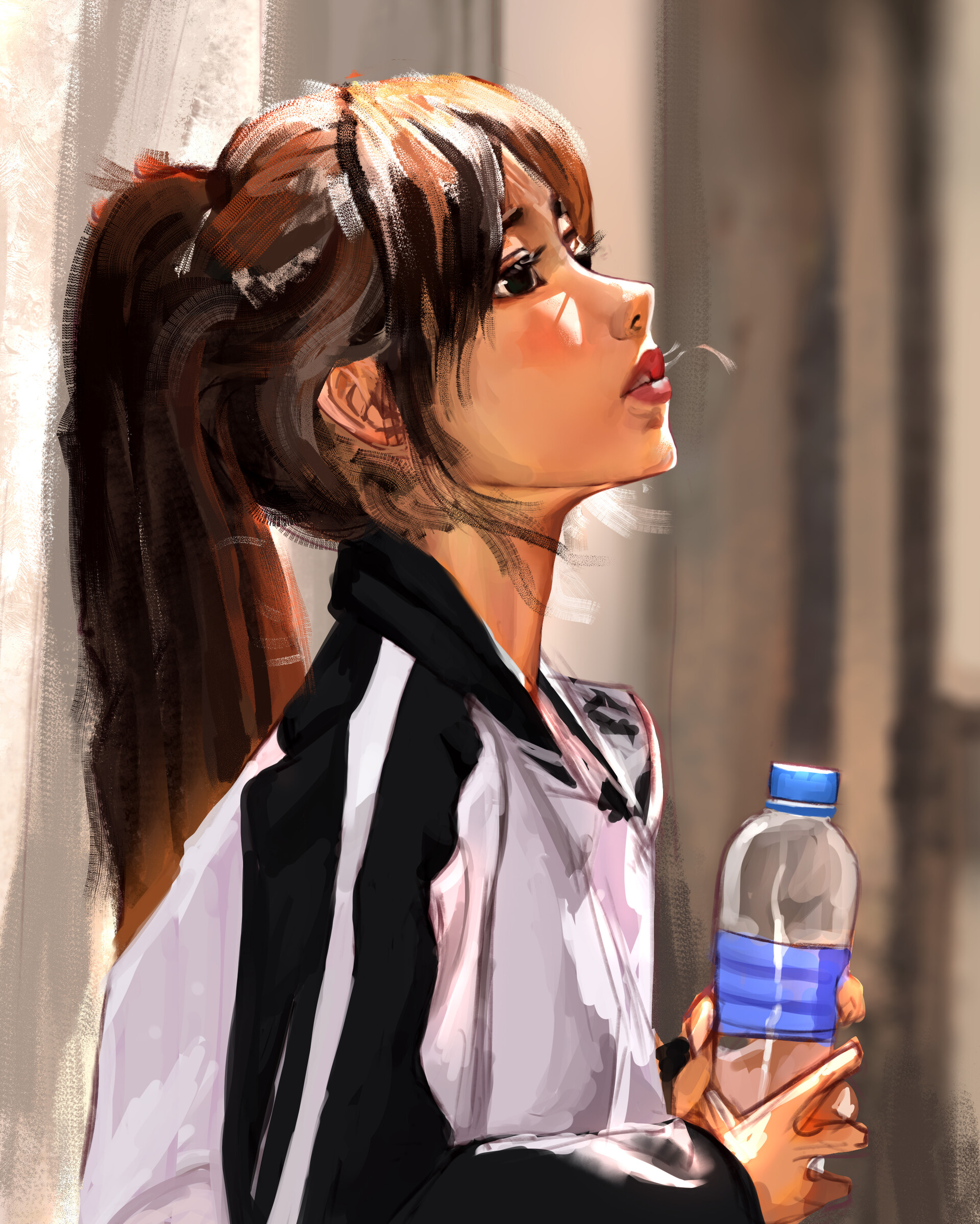 ArtStation - Girl drinking water