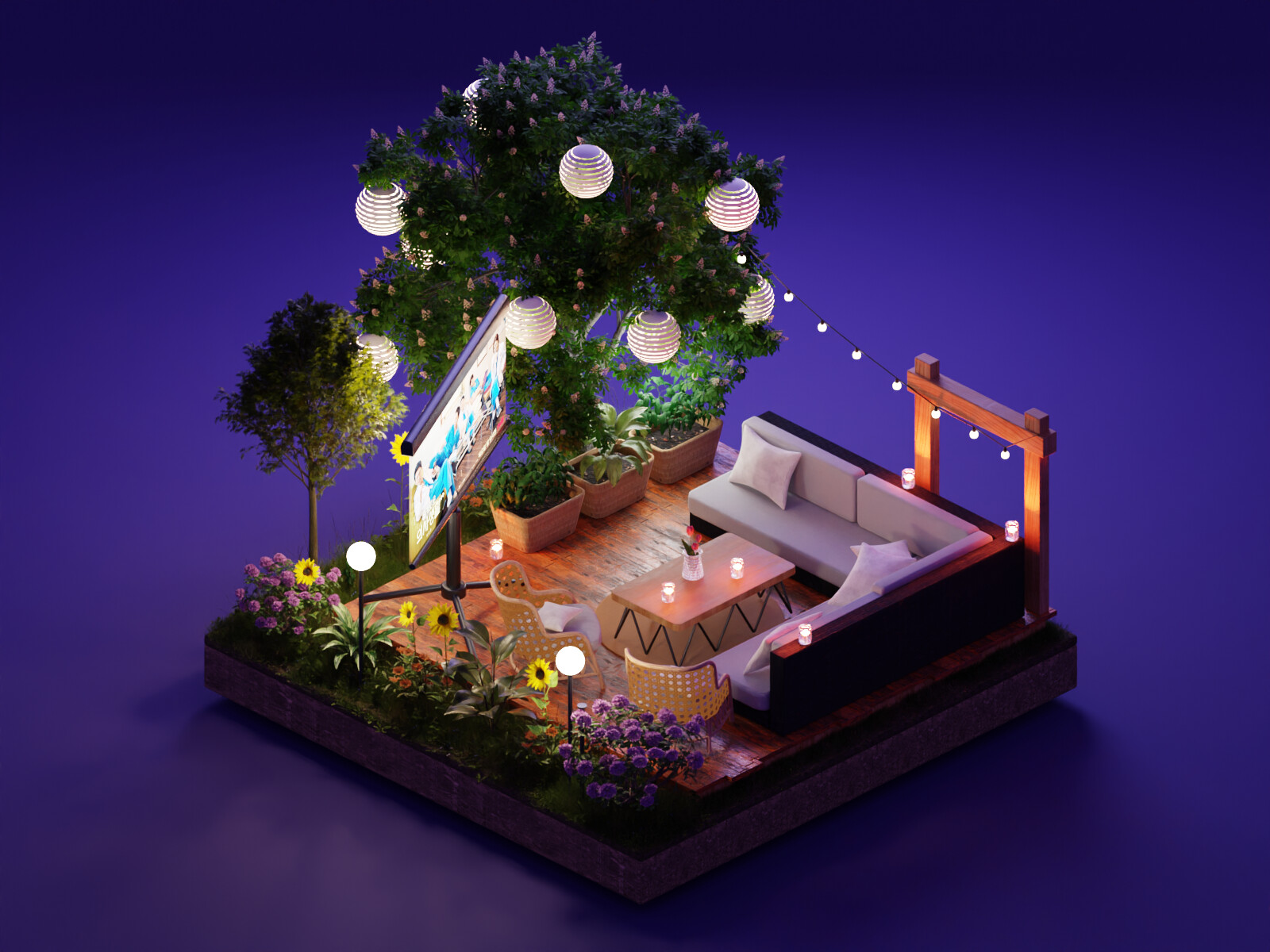 ArtStation - Garden Lounge in 3D