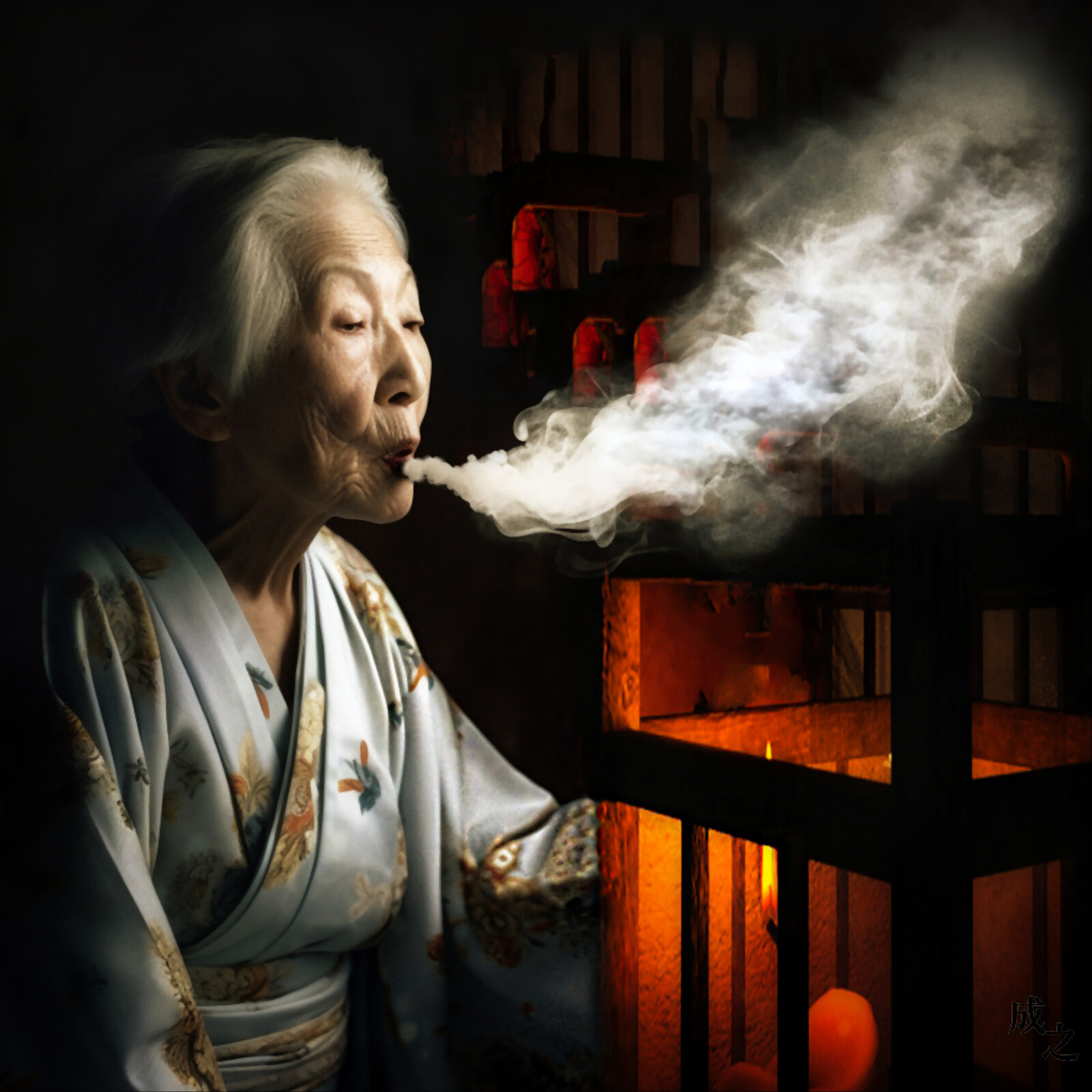 NARIYUKI SHIMAMOTO - Hikeshi-Baba ( Japanese hag blowing out candles )