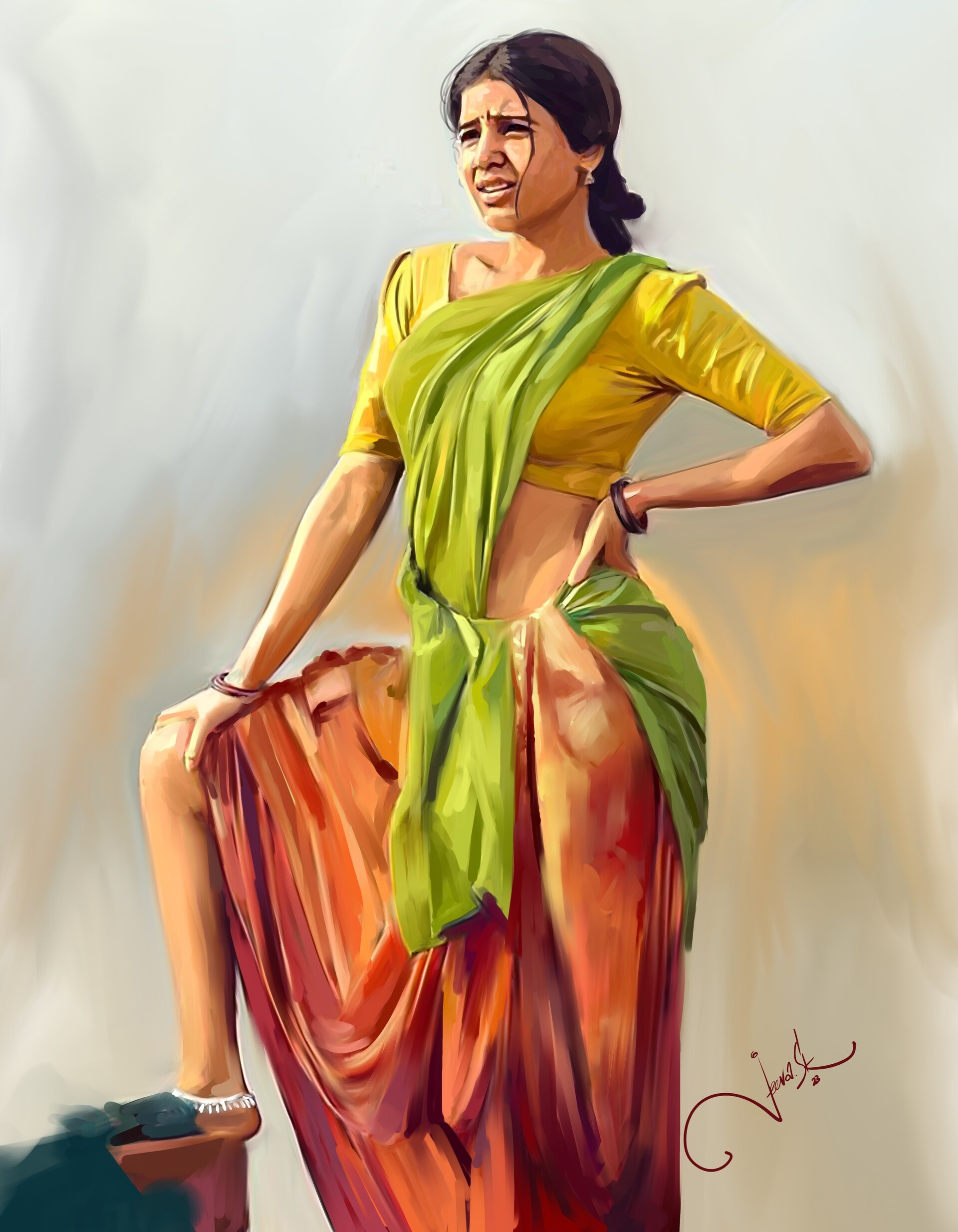 ArtStation - Actress Samantha Ruth Prabhu Painting 2023 # ...