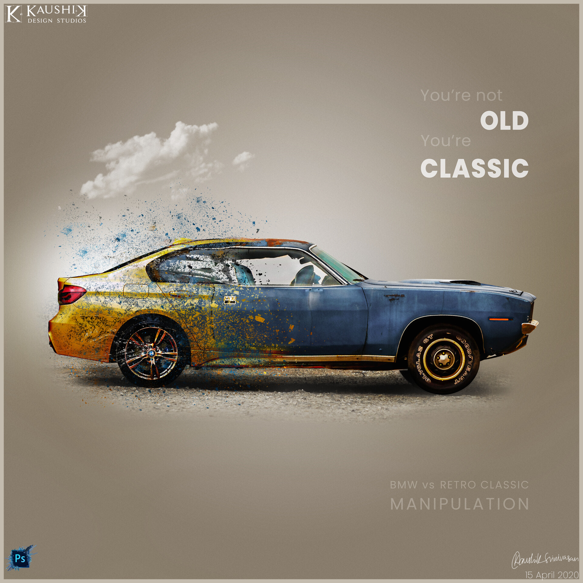 ArtStation - BMW & Retro Classic Car Photo Manipulation