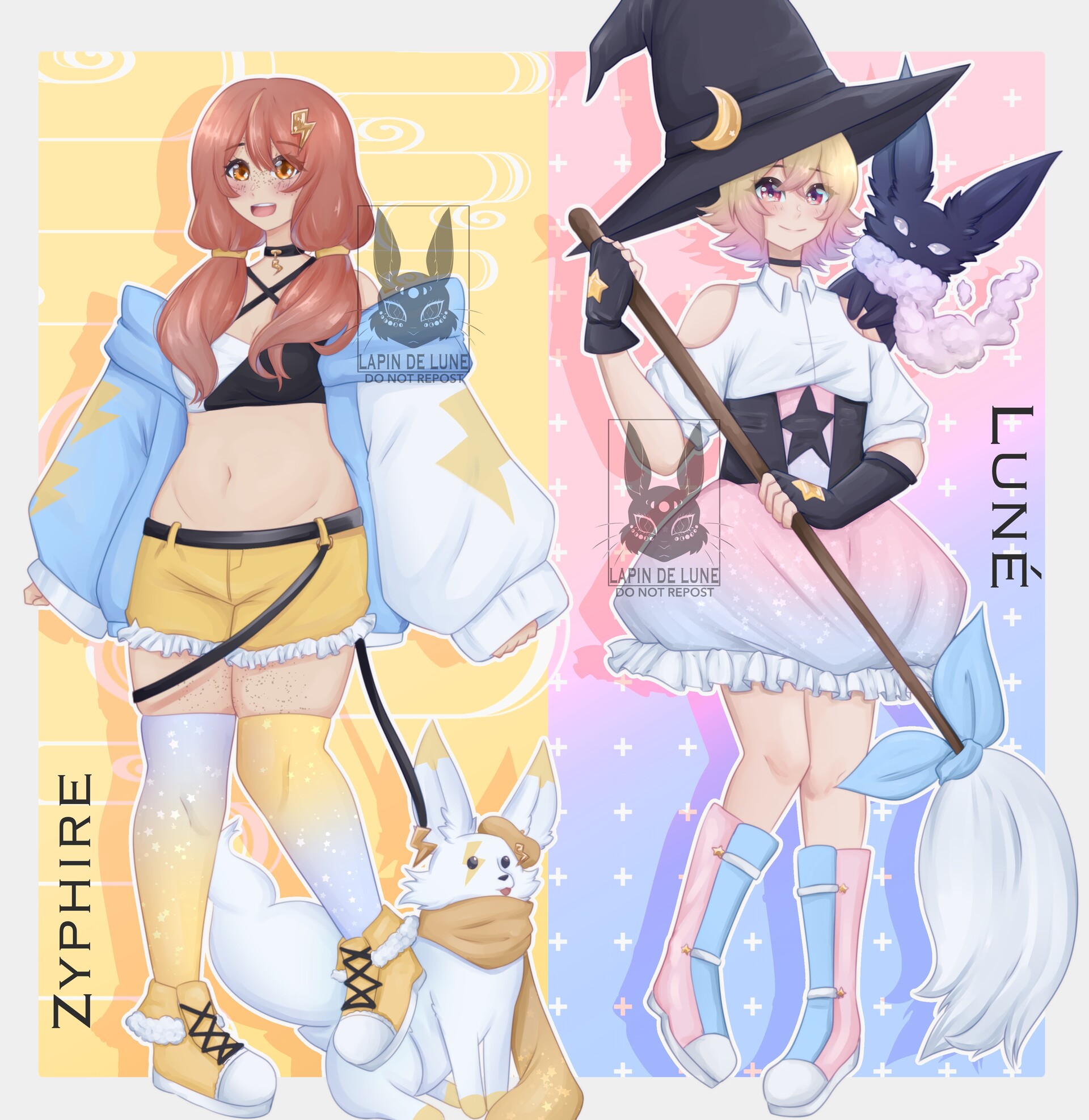 ArtStation - OC - Luné and Zyphire Aesthetic Swap