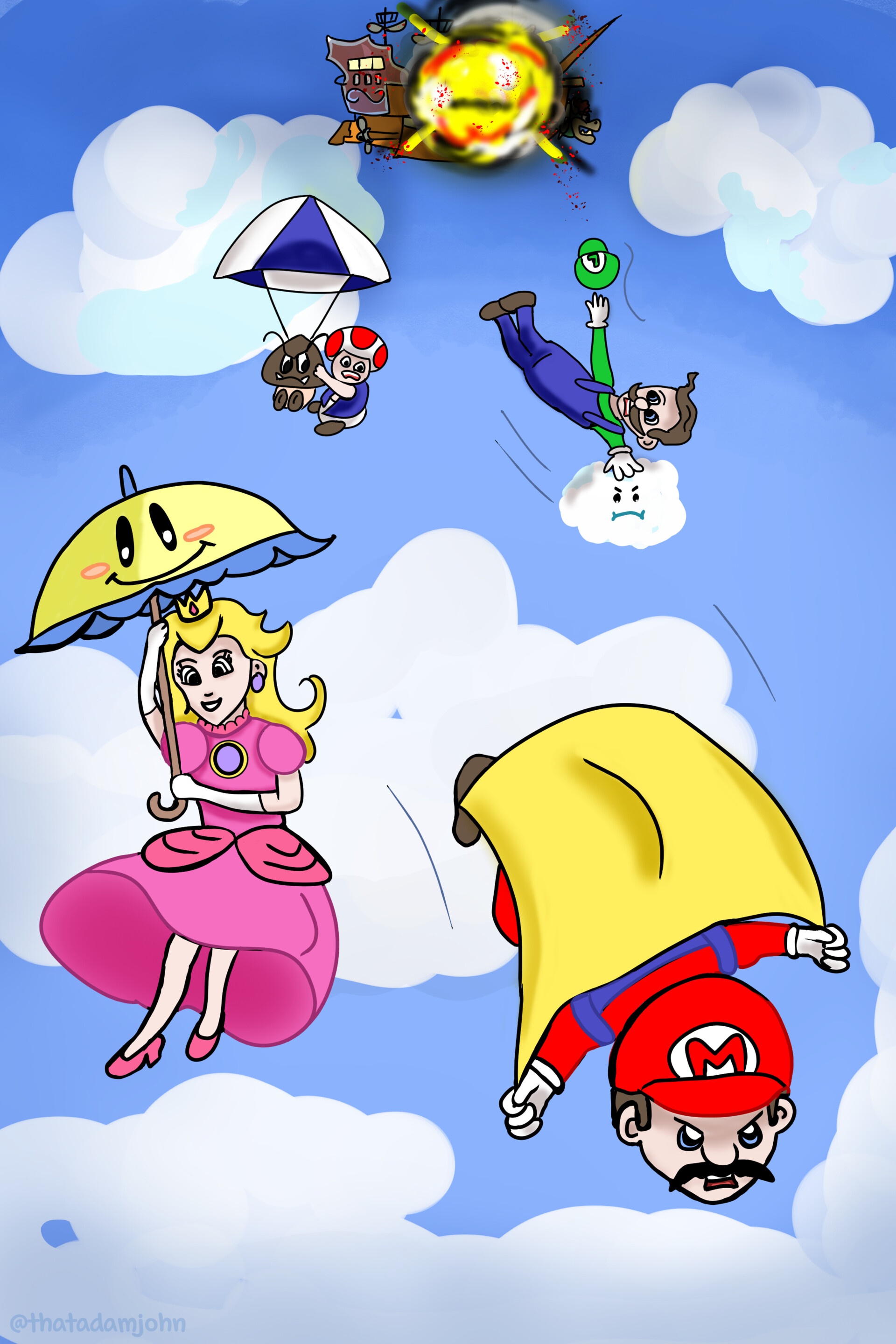 ArtStation - Super Mario Crew Skydive