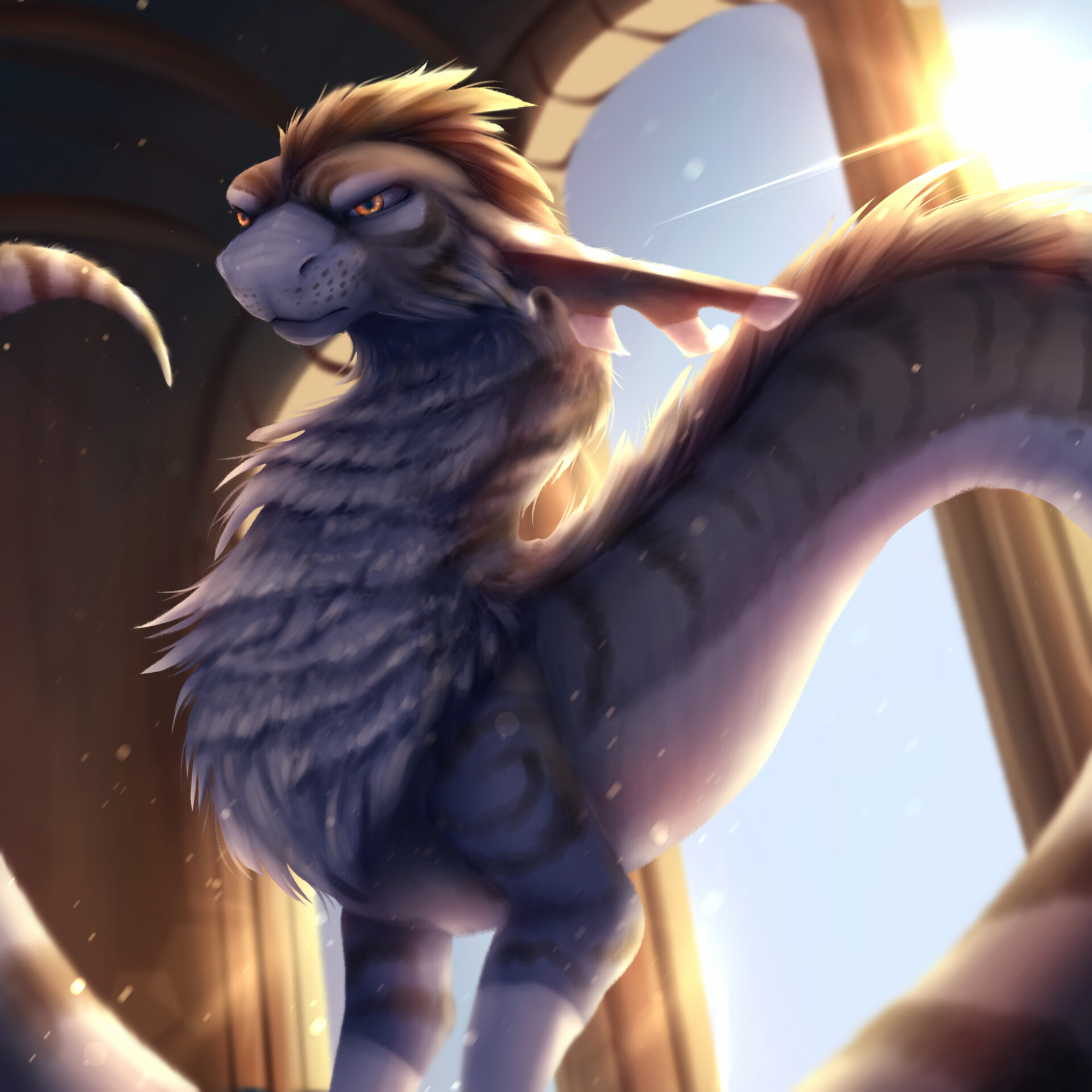 ArtStation - Cat Dragon in a Temple