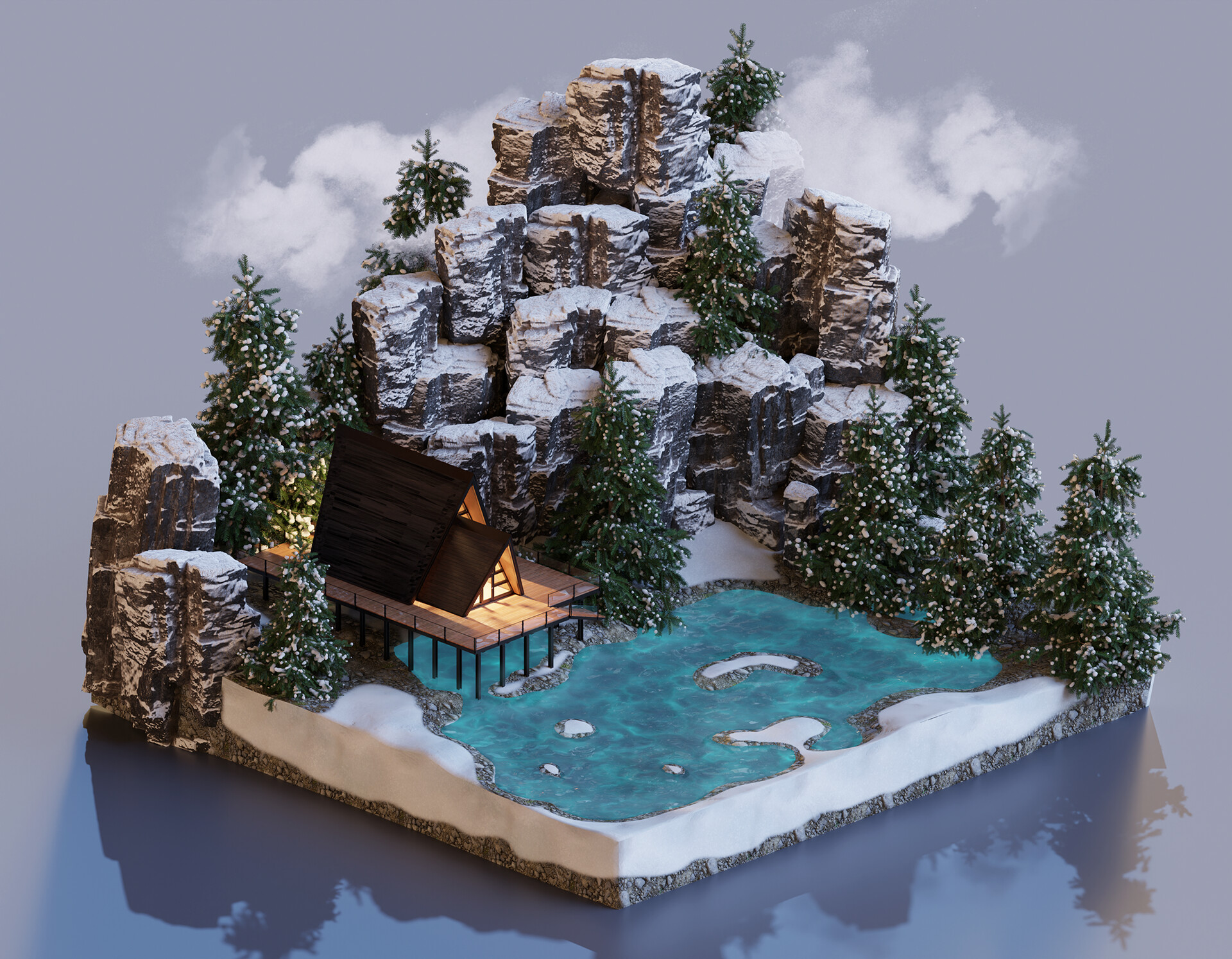 ArtStation - The coziest cabin