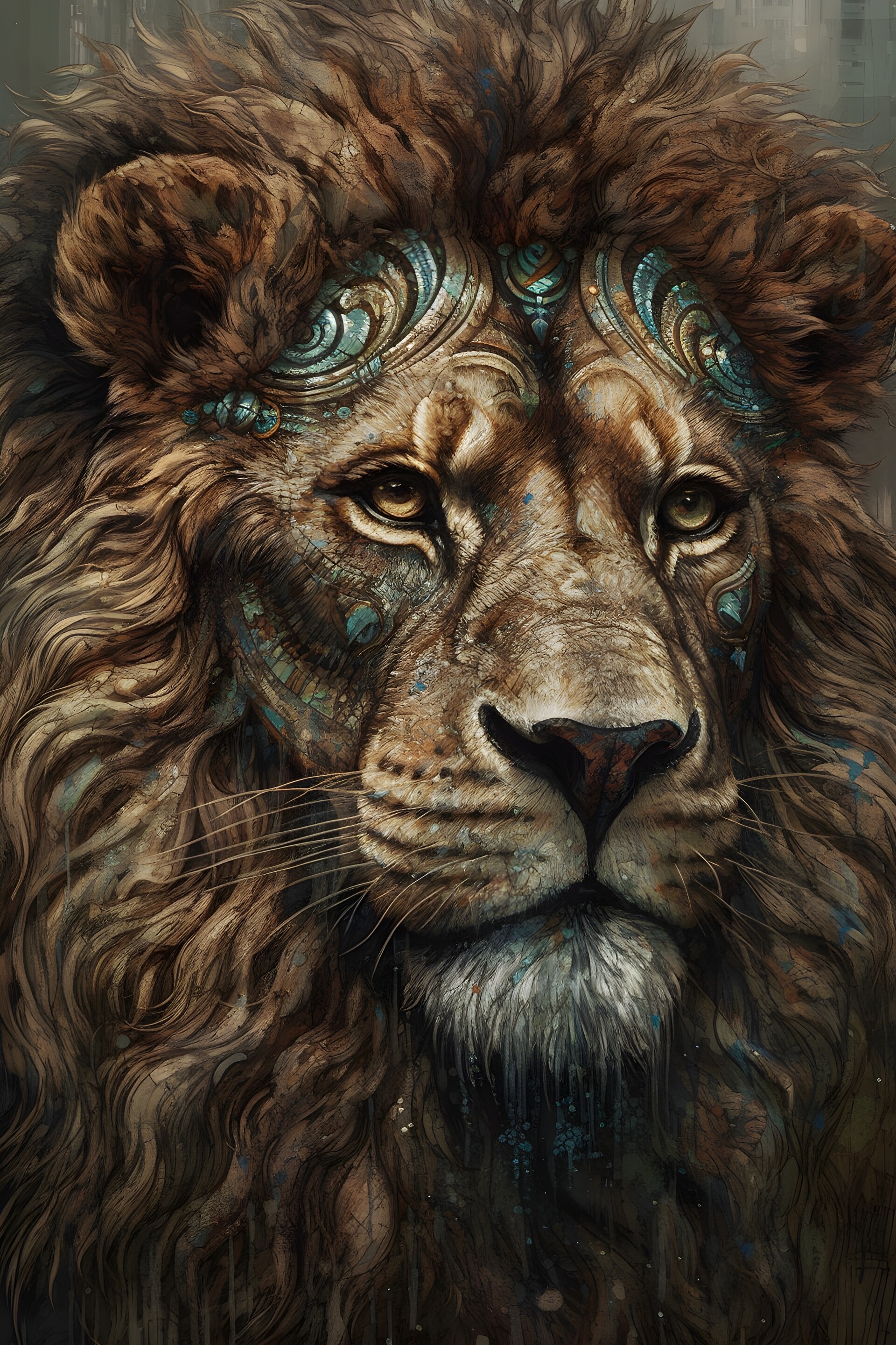 AI Crafted Designs - Majestic Roar: A Modern Tribute to African Art