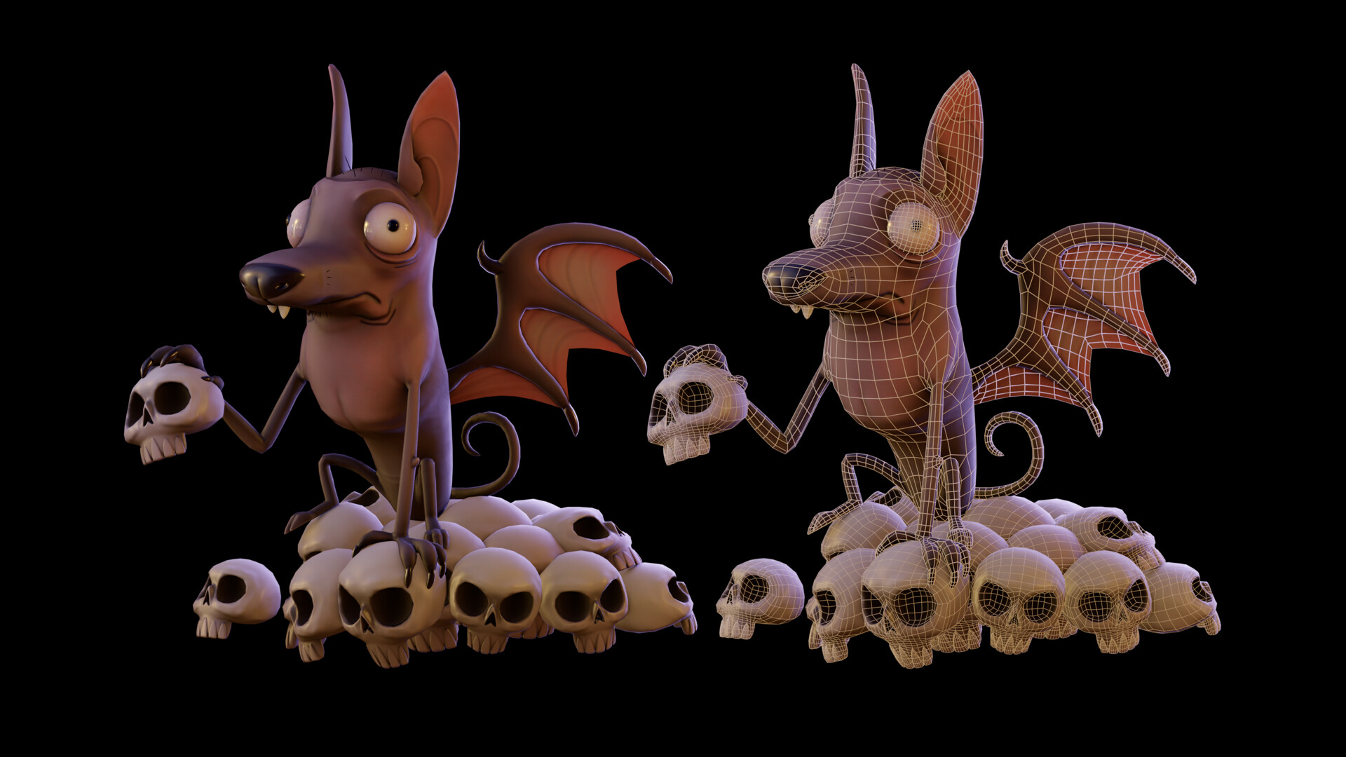 ArtStation - dog bat low poly