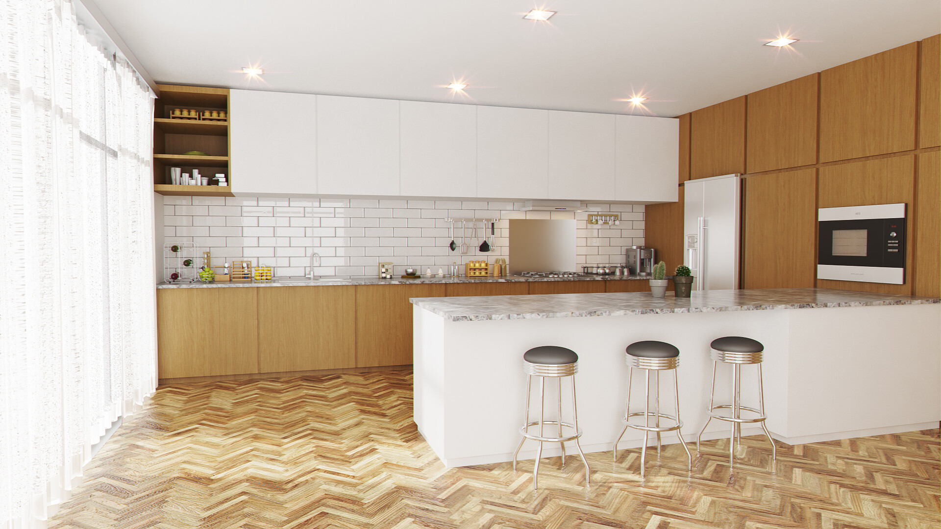 ArtStation - Open Kitchen Scandinavian Design