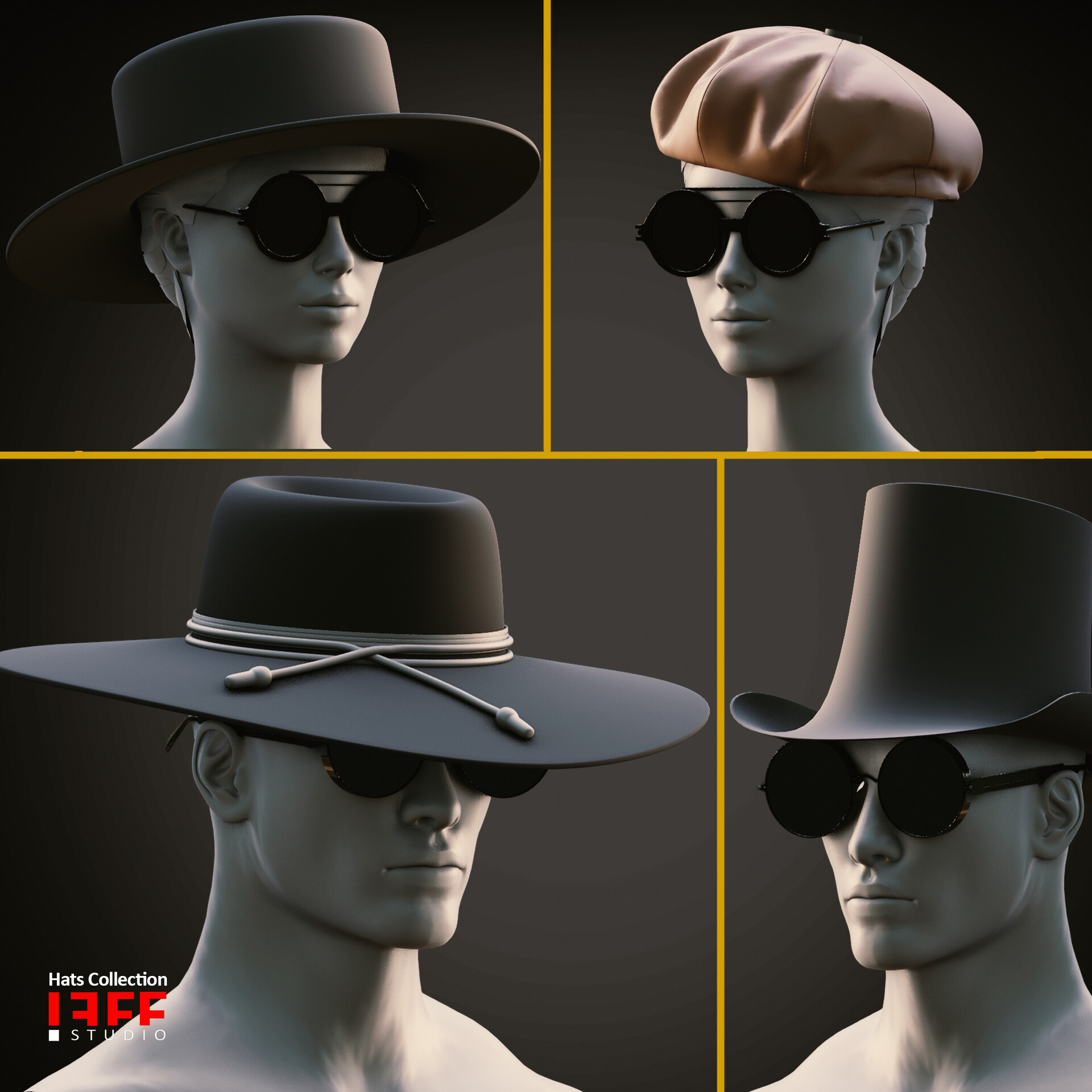 ArtStation - 100+ HATS AND CAPS BASEMESH COLLECTION