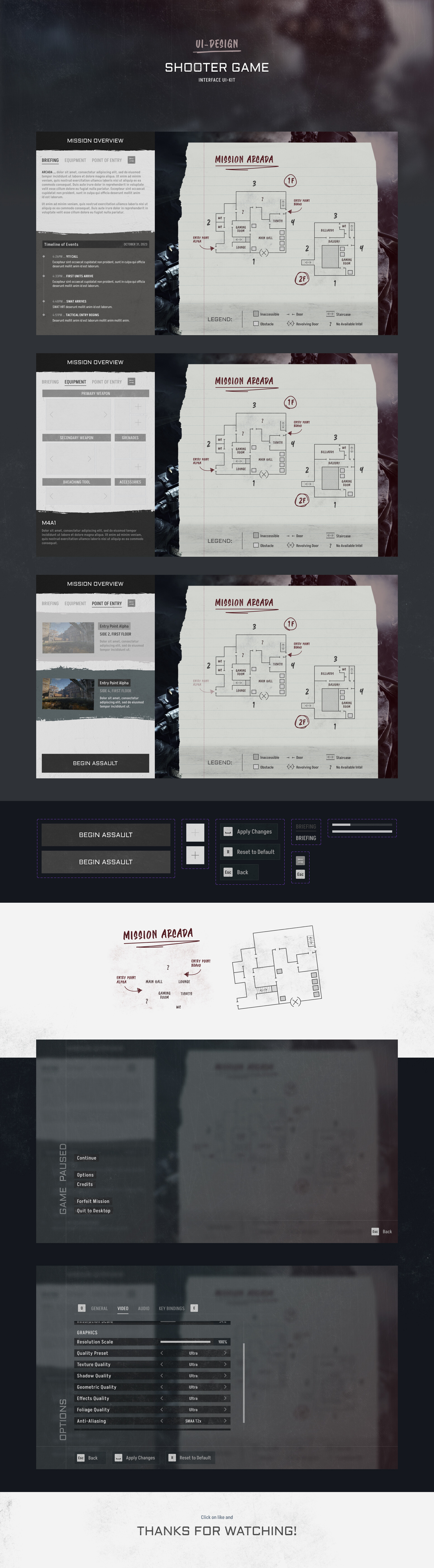 ArtStation - User interface design for Shooter game. UI UX game design