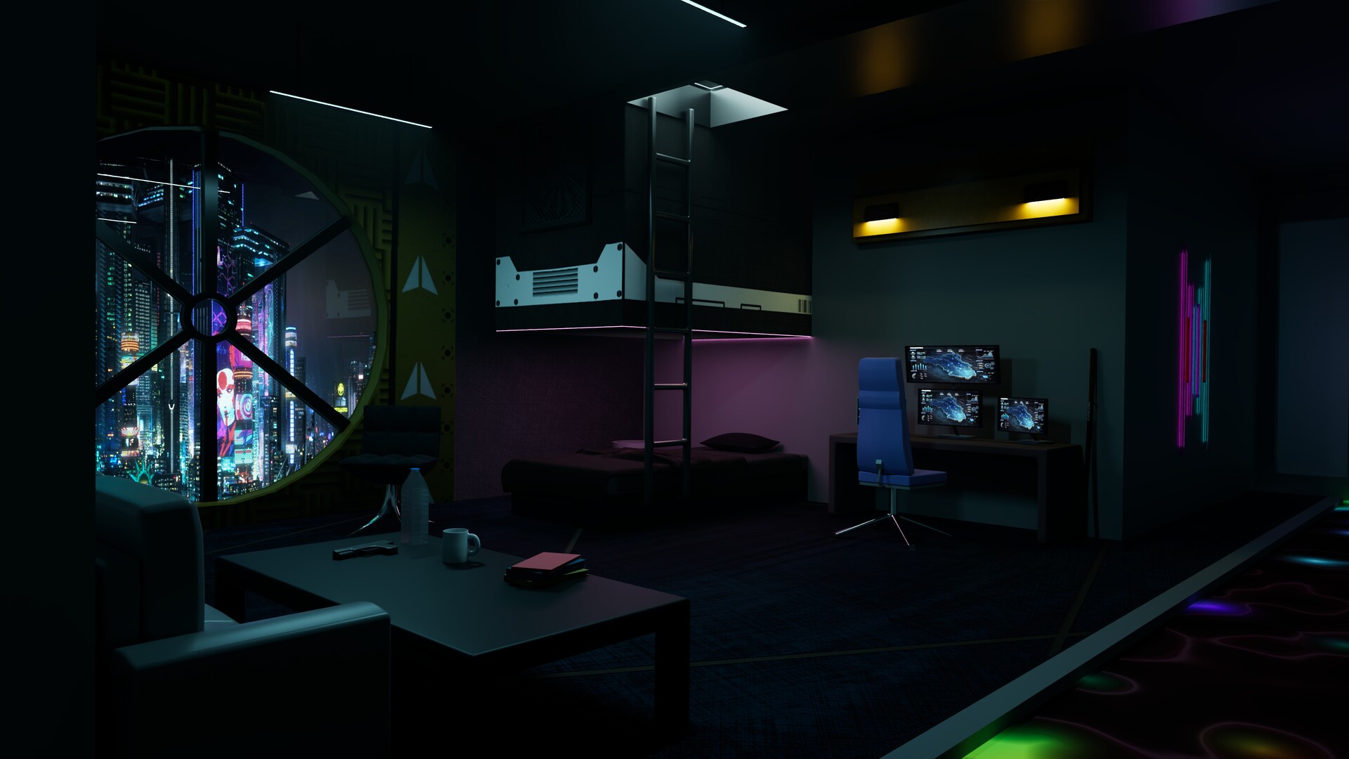 ArtStation - Cyberpunk Room