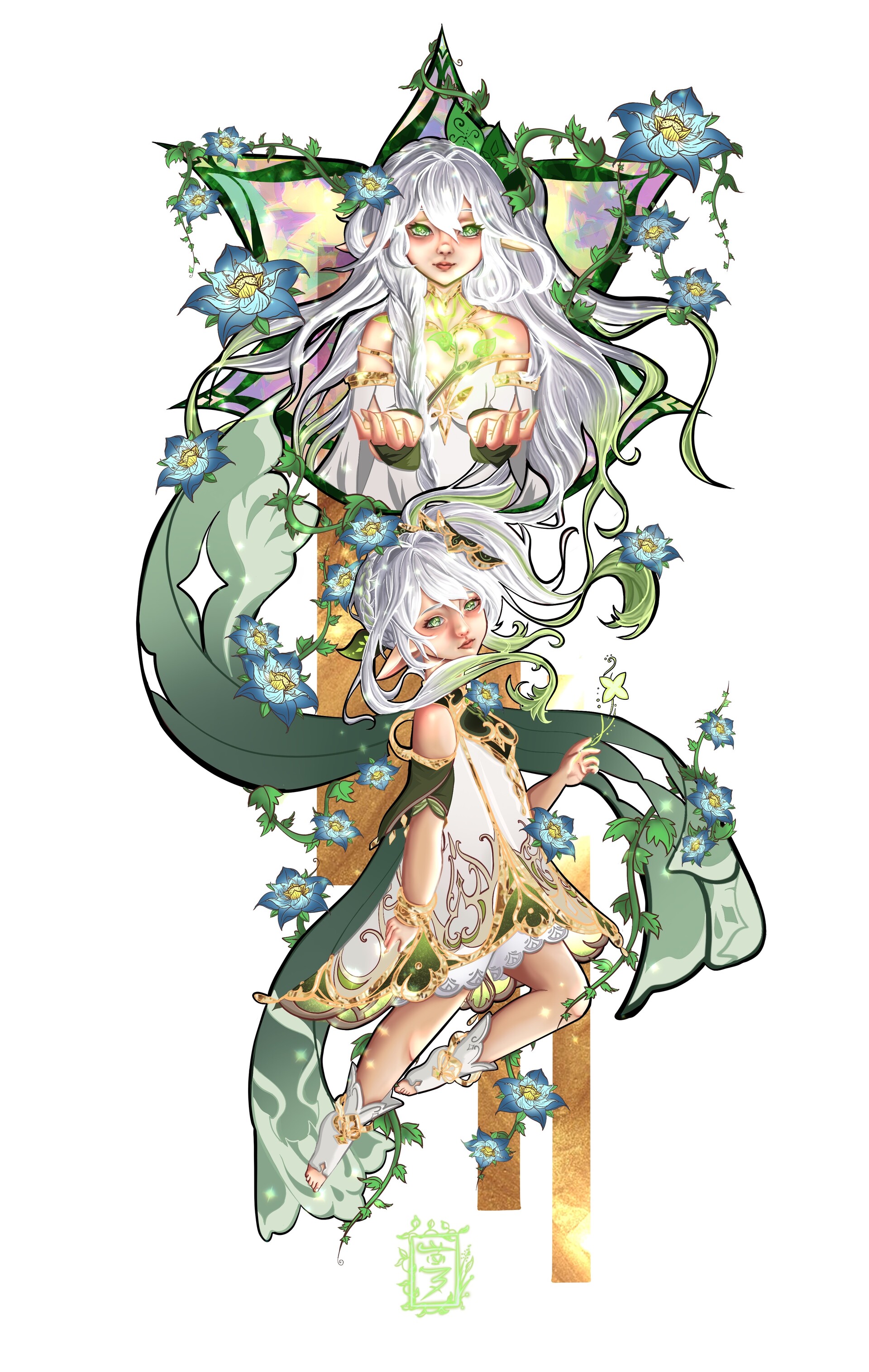 Yume_art - Fanart Genshin Mucha style