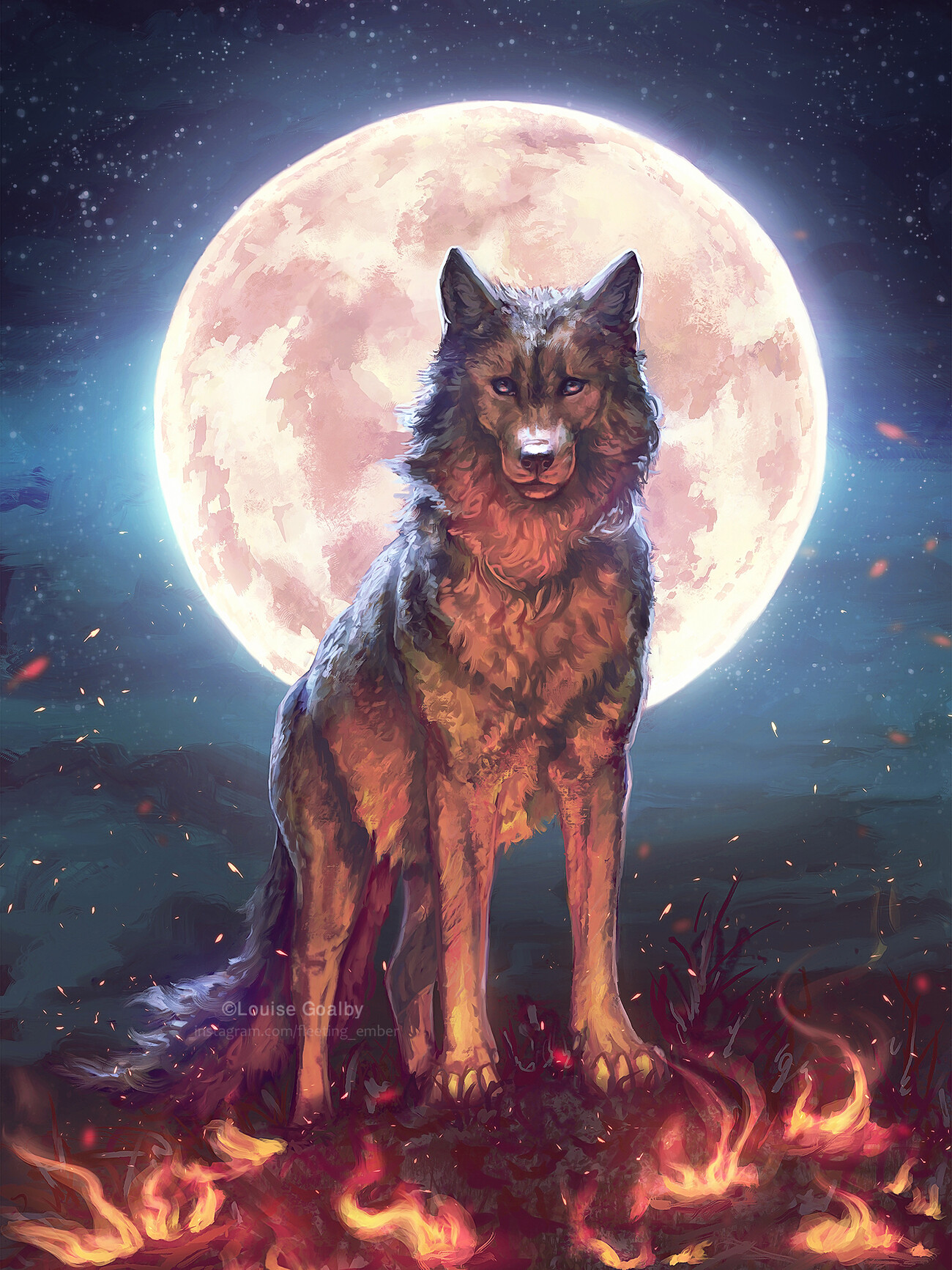 Louise Goalby - Moonlight Wolf